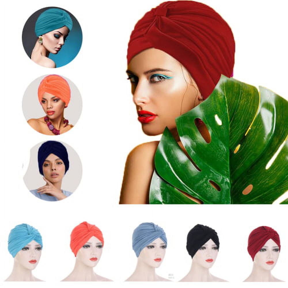 Women Girl Stretchy Turban Cap Head Cover Chemo Head Wraps Bennie ...