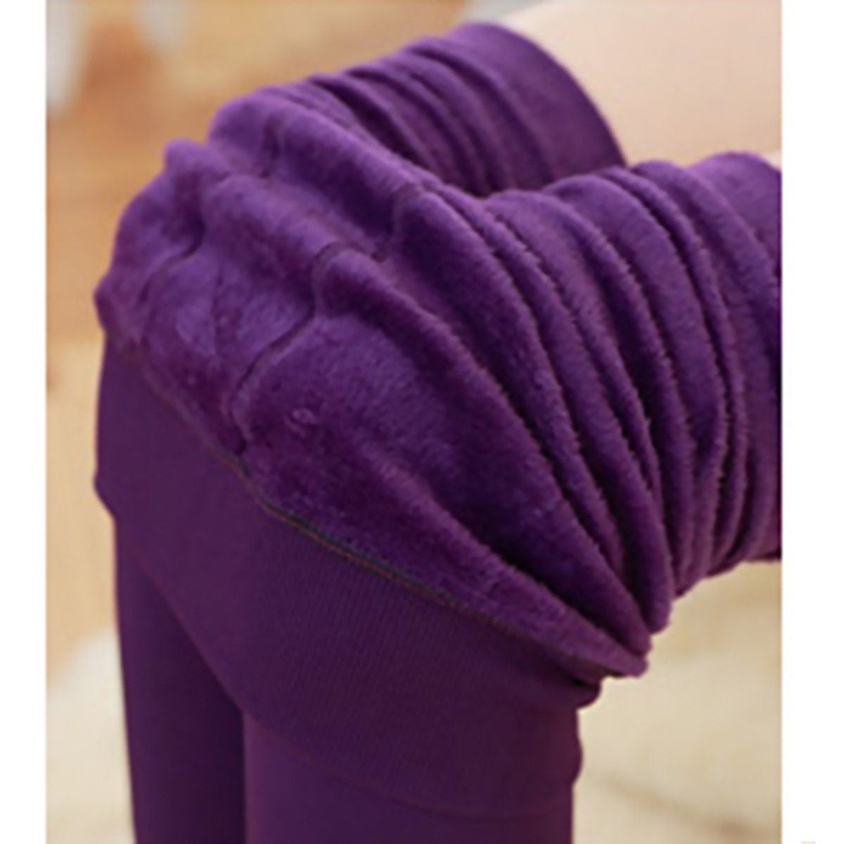 Women Girl Winter Warm Fleece Lined Leggings Full Length Stretchy ...