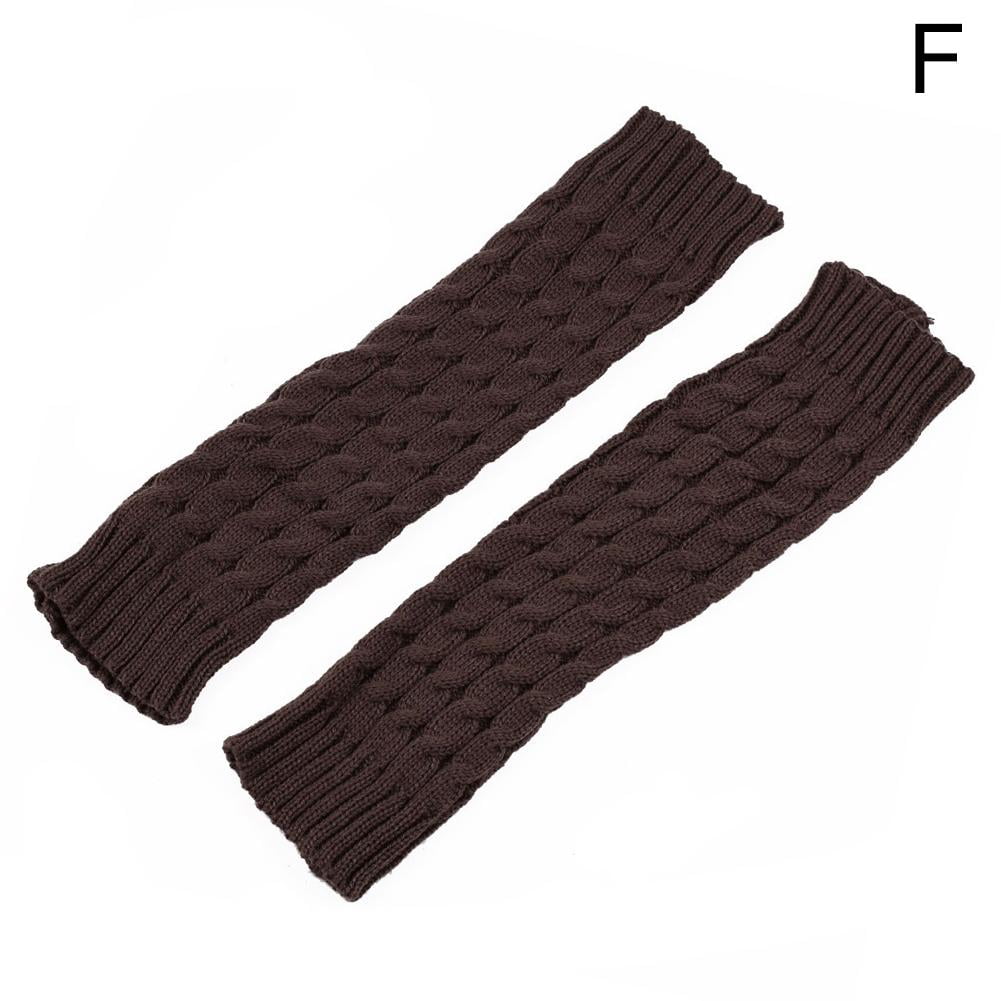 Women Girl Winter Warm Leg Warmers Cable Knit Knitted Crochet Long