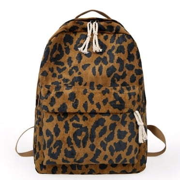 Leopard Print Backpack for Women Pu Leather Cheetah Print Shoulder ...