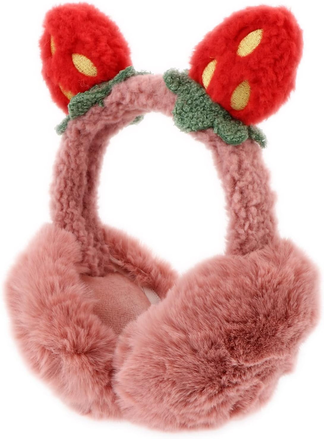 Women Girls Earmuff Plush Winter Warm Ear Muffs Chic Strawberry Ear ...