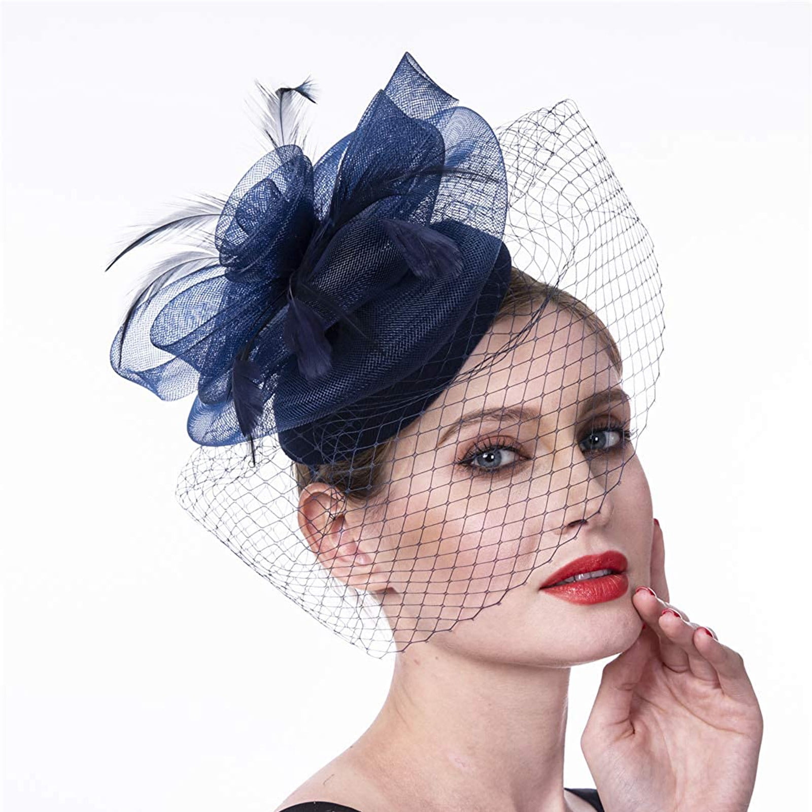 Women Girls Mesh Fascinators Hat Cocktail Party Headband Headpiece ...