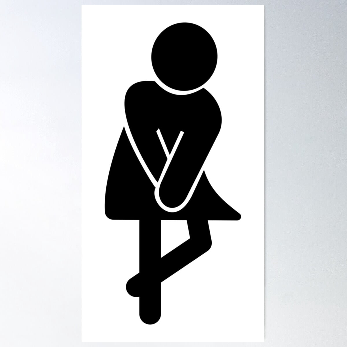 Women Girls Woman Girl Busting For A Pee Restroom Bathroom Toilet Door ...