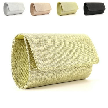Evening Clutch Bag Shine Bright Metallic PU Crossbody Pleated Bag for ...