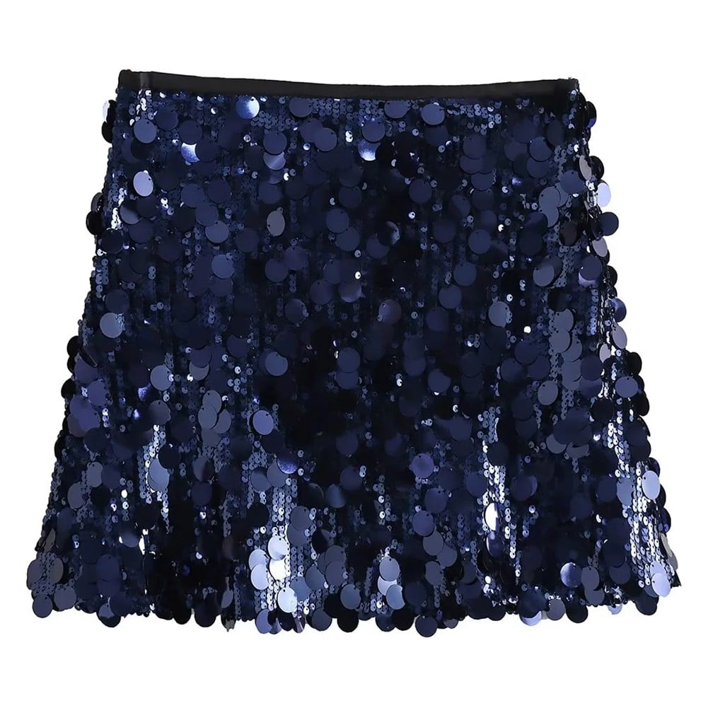 Women Glitter Sequins Sexy Short Skirt Party Skirts Goth Spring Summer ...