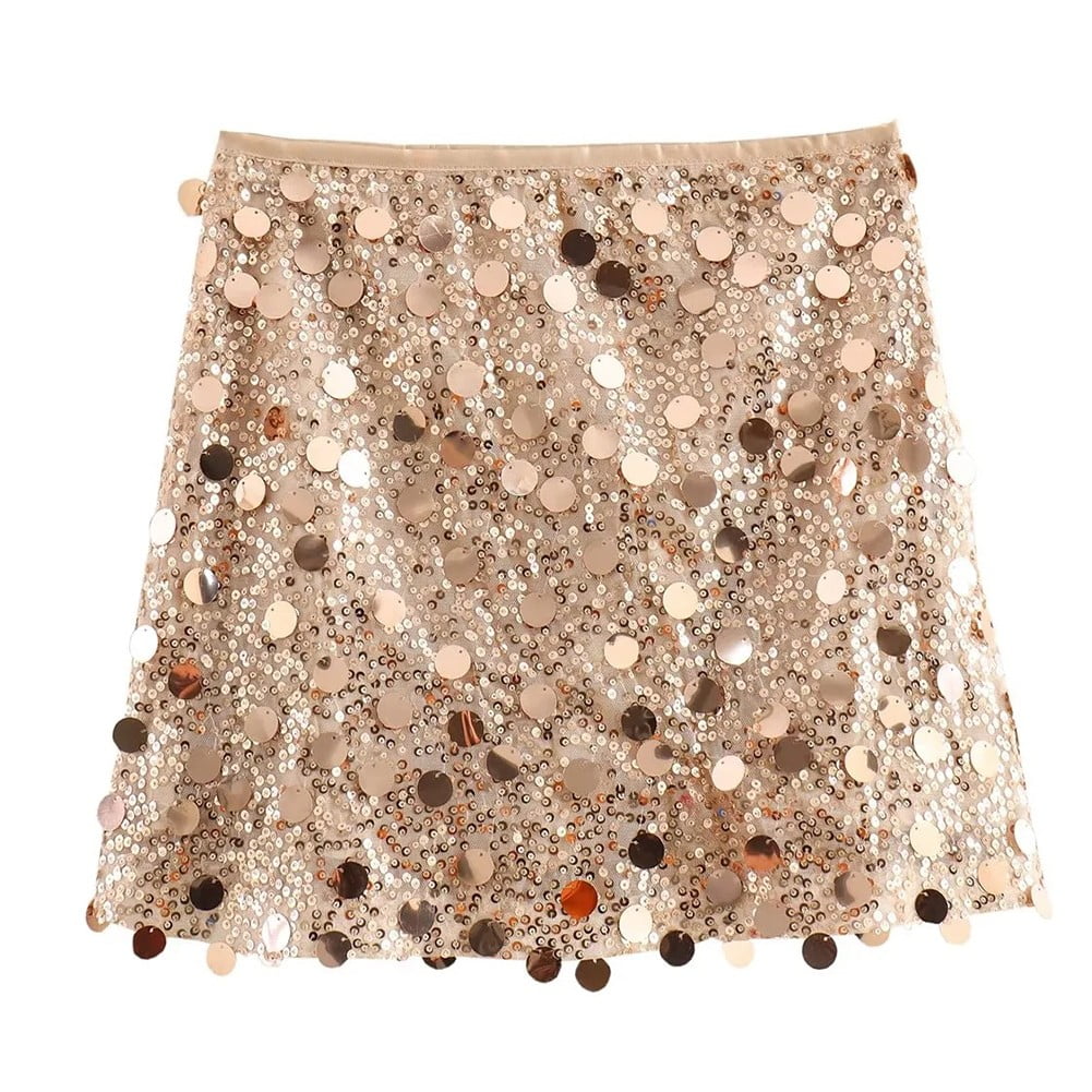 Women Glitter Sequins Sexy Short Skirt Party Skirts Goth Spring Summer ...