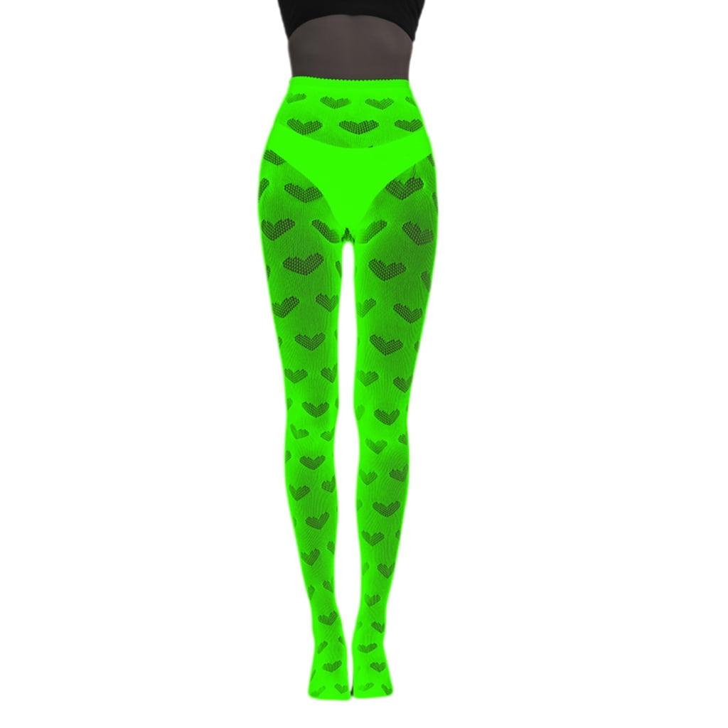 Women Glow in Dark Fishnet Tights Stockings Luminously Mesh Pantyhose ...