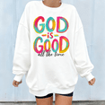 Women God Is Good Quote Colorful Print Pure Cotton Round Neck Sweater ...