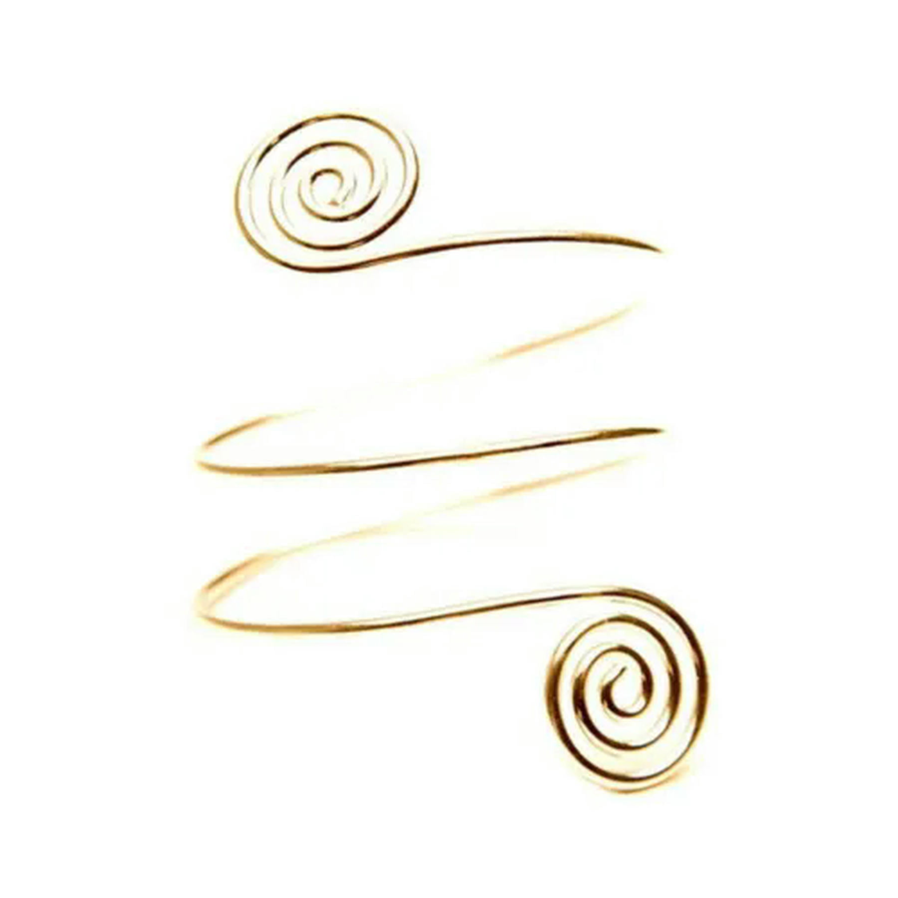 Women Gold Metal Leaf Upper Arm Cuff High Bracelet Spiral Armlet ...