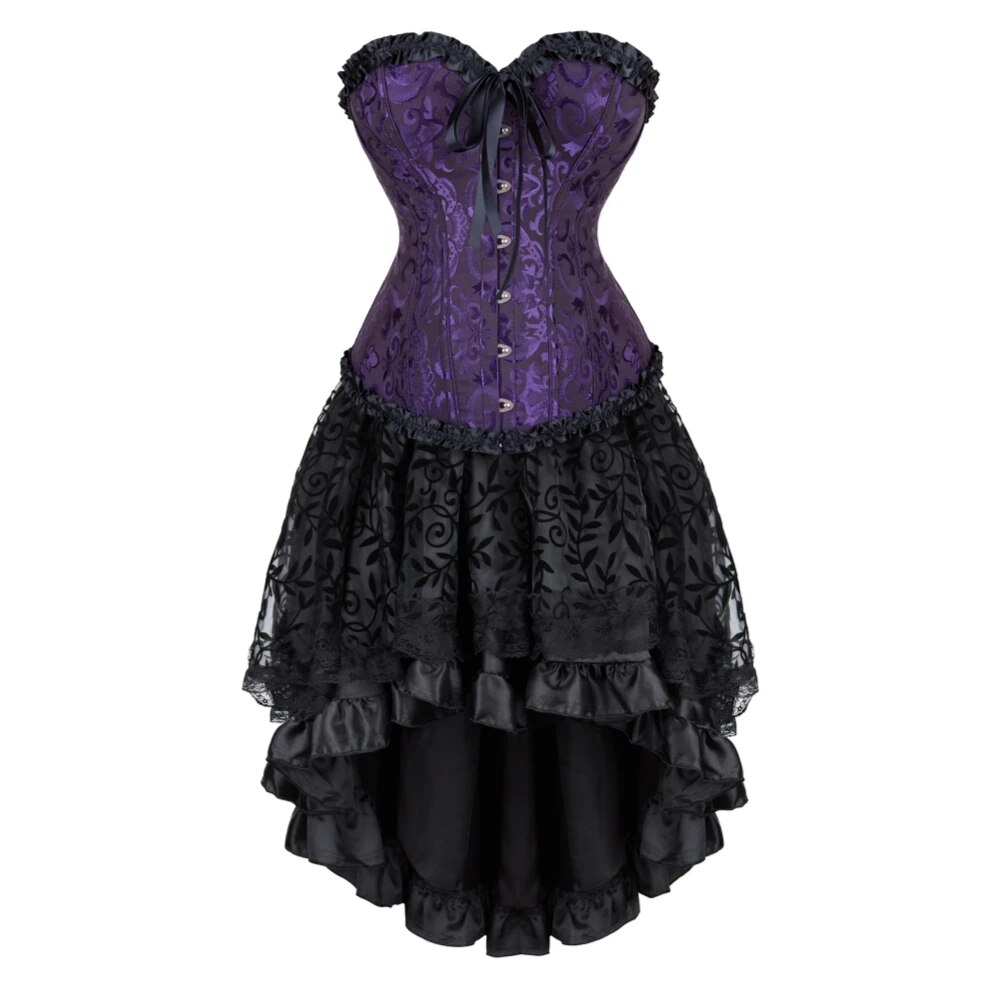 Women Gothic Victorian Corset Bustier Dress Renaissance Steampunk ...
