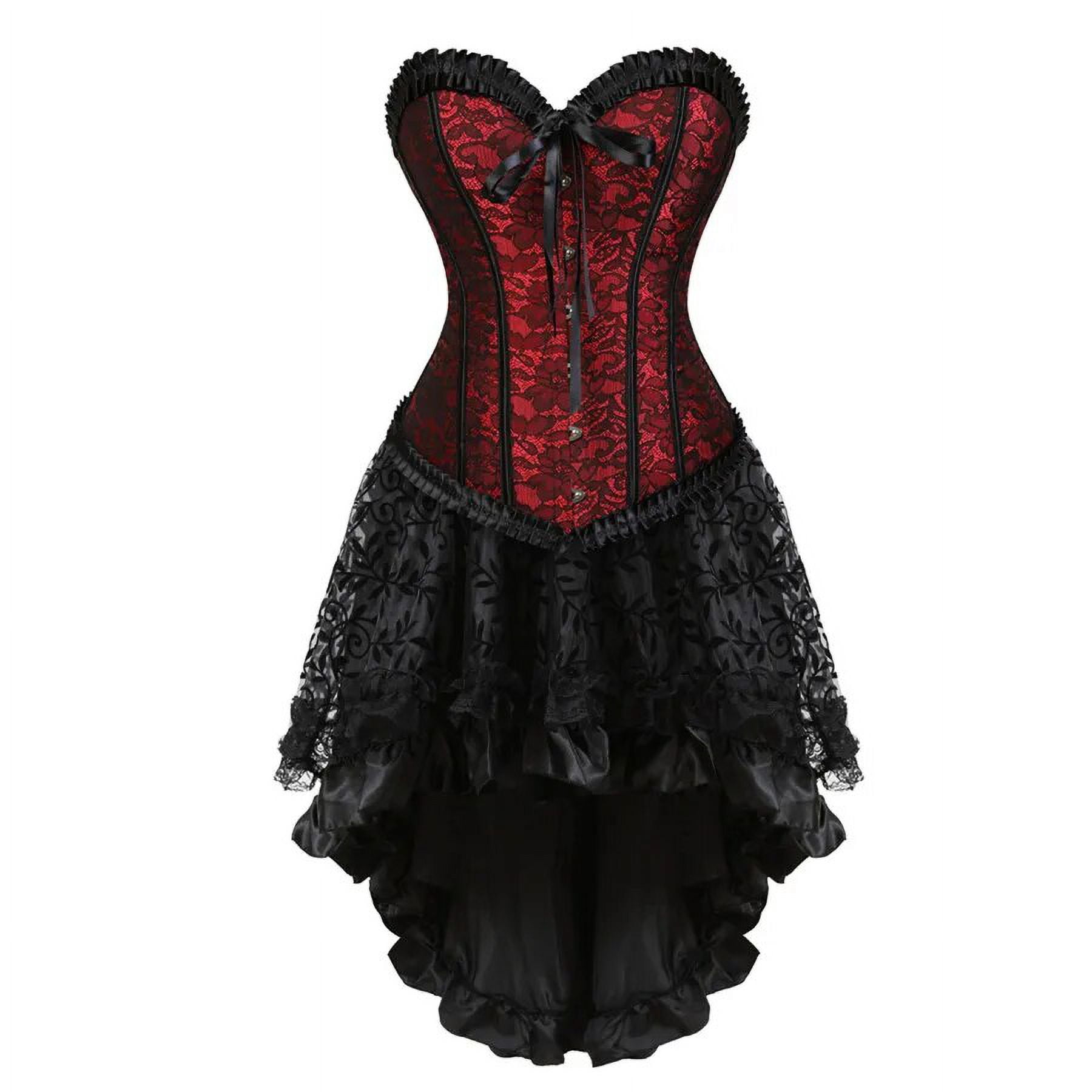 Women Gothic Victorian Corset Bustier Dress Renaissance Steampunk ...