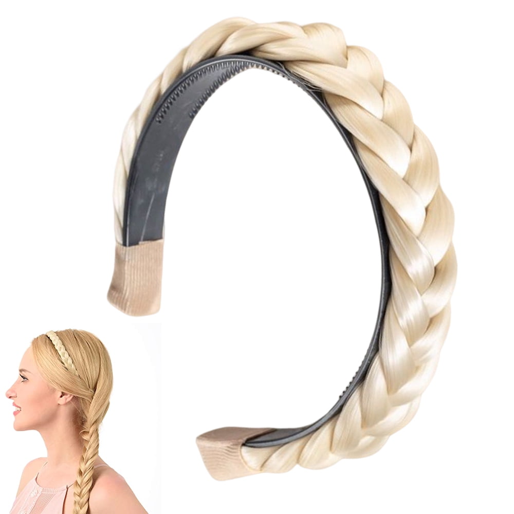 Women Hair Plaited Braided Headbands Synthetic Hairpieces Braid Wig