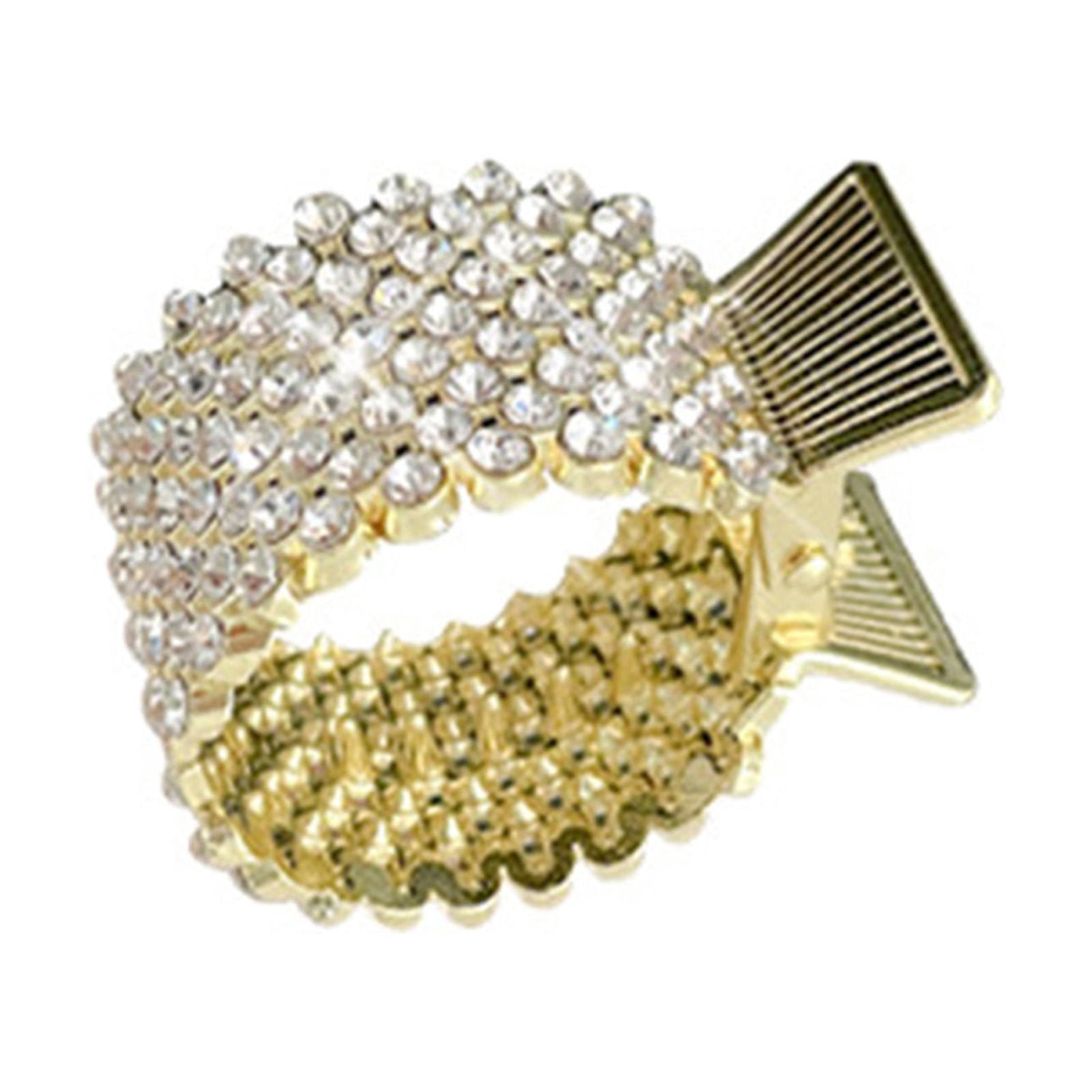 Women Hairpin Non-slip Shiny Glitter Round Shape Stable Fix Ponytail ...