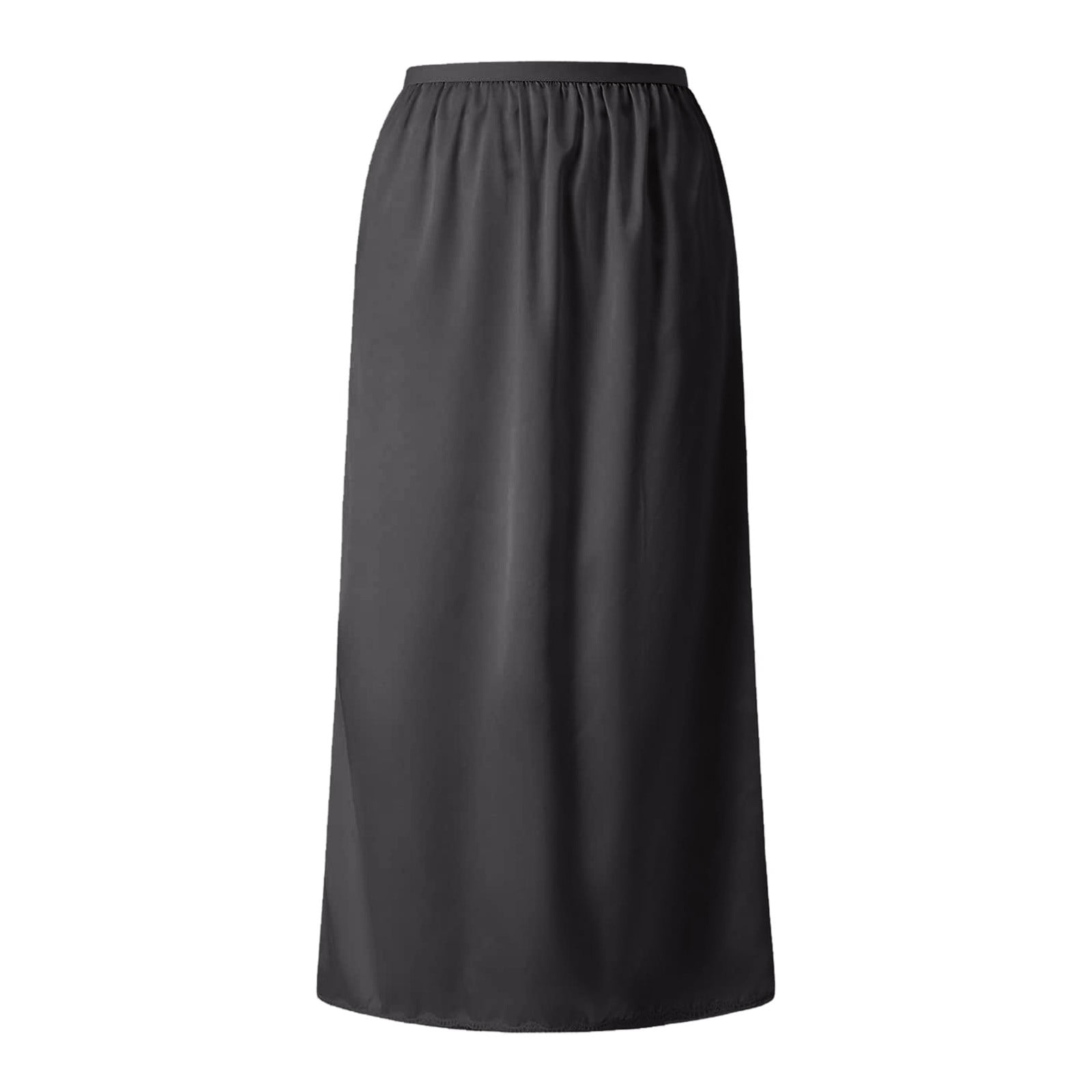 Women Half Slip Soft Satin Half Slip Lace Long Underskirt Half Slips ...