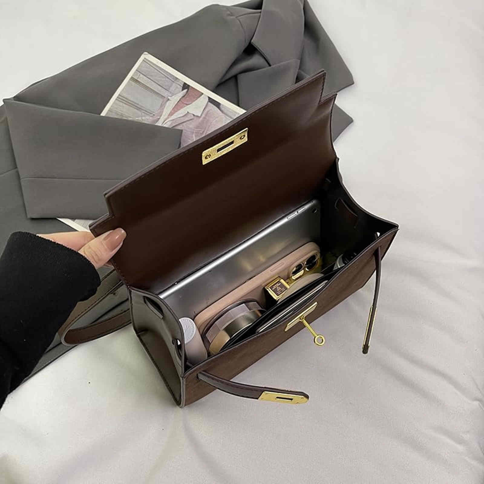 Women Handbag Top Handle Satchel Purse Suede PU Leather Mid Satchel ...