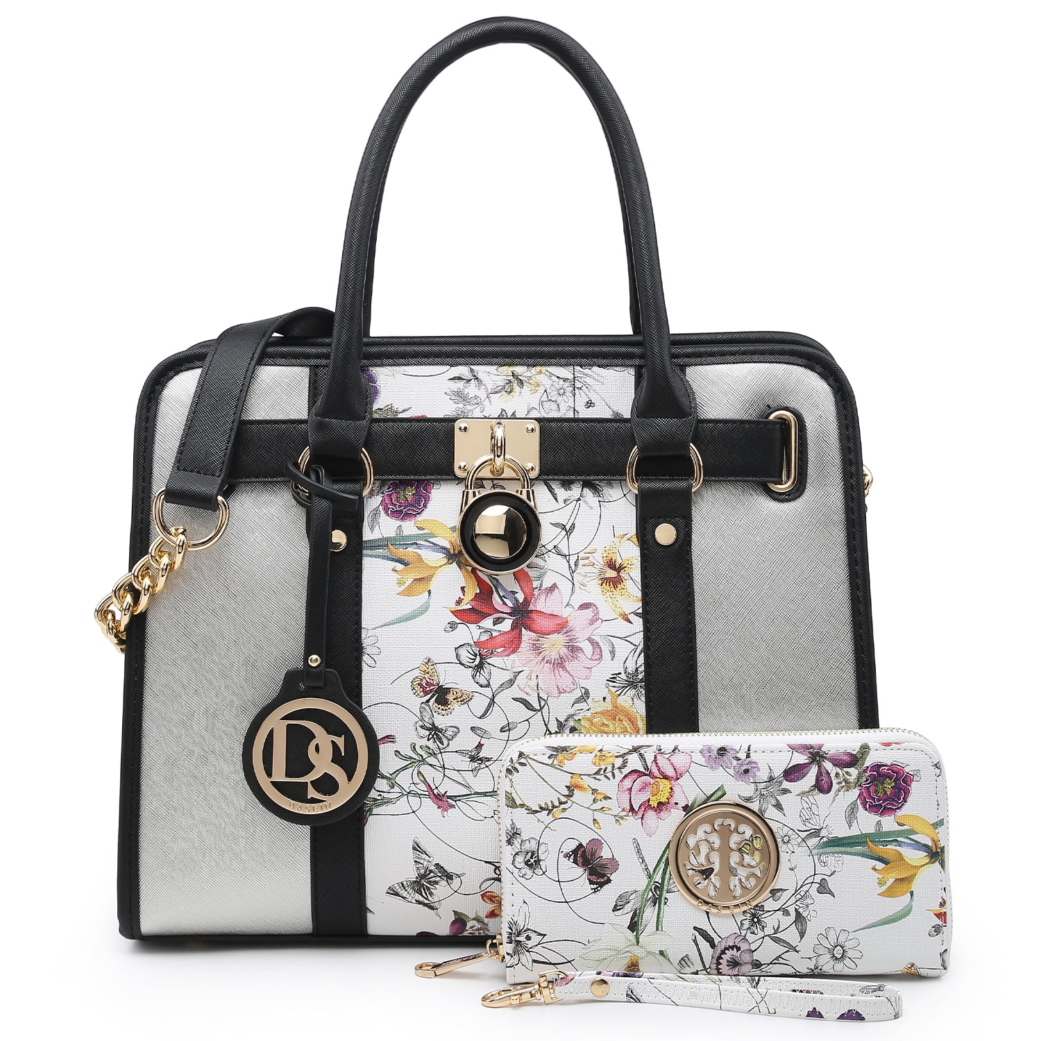 Women Handbags Purses Two Tone Satchel Bags Top Handle Shoulder Bags ...