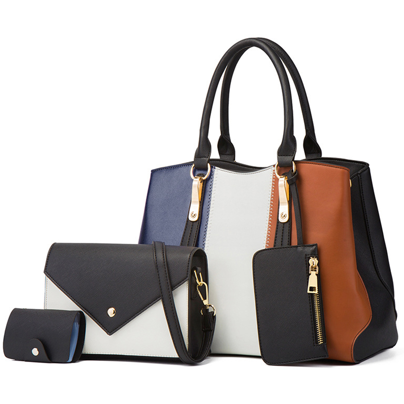 Women Fashion Handbags Wallet PU Leather Shoulder Tote Bag Top Handle ...