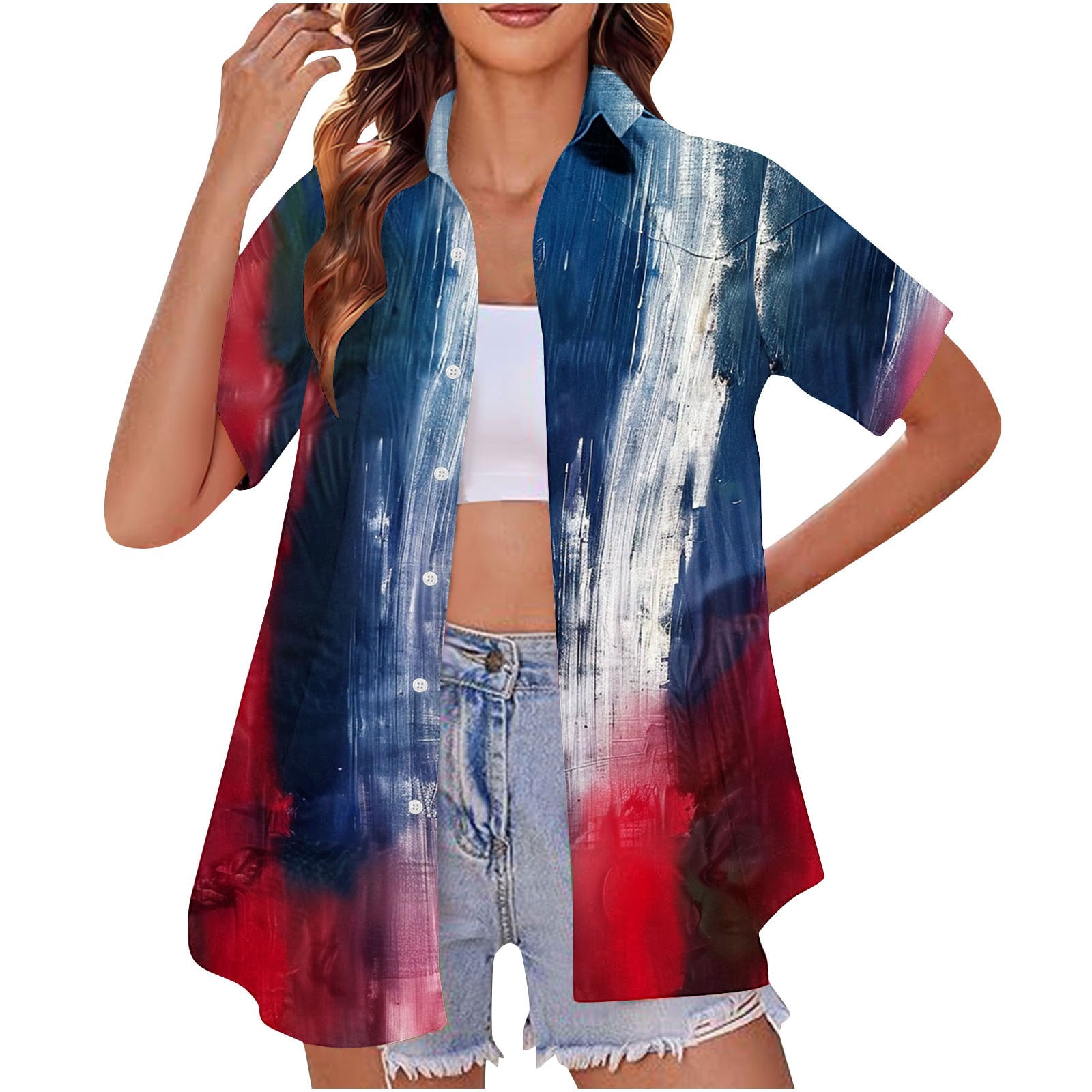Women Hawaiian Shirt Soft Cool Summer Hawaii Beach Shirts Floral ...