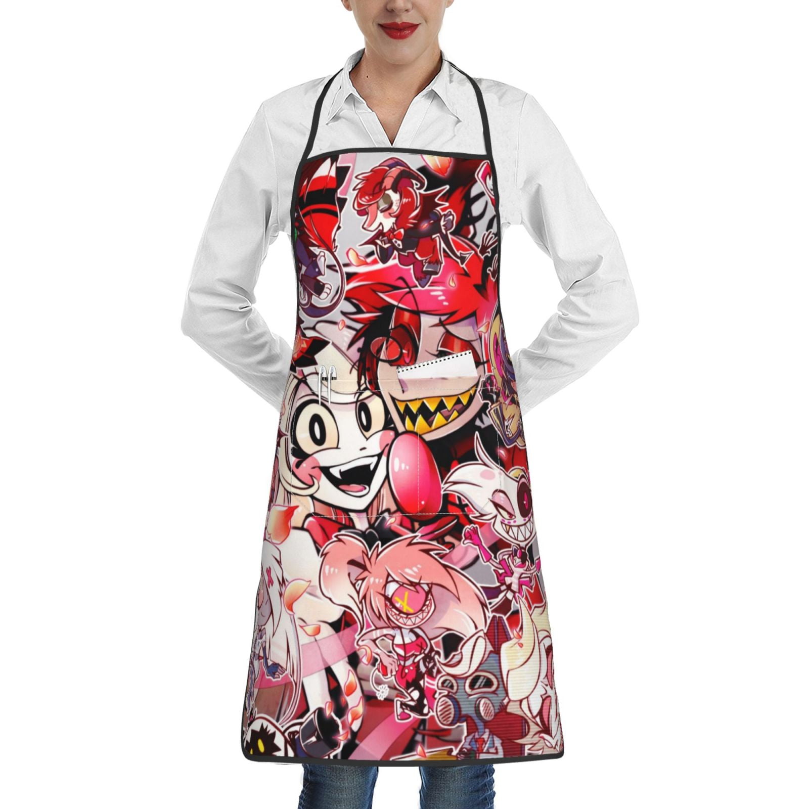 Women Hazbin Hotel Helluva Boss Apron Adults Kitchen Cooking Baking ...