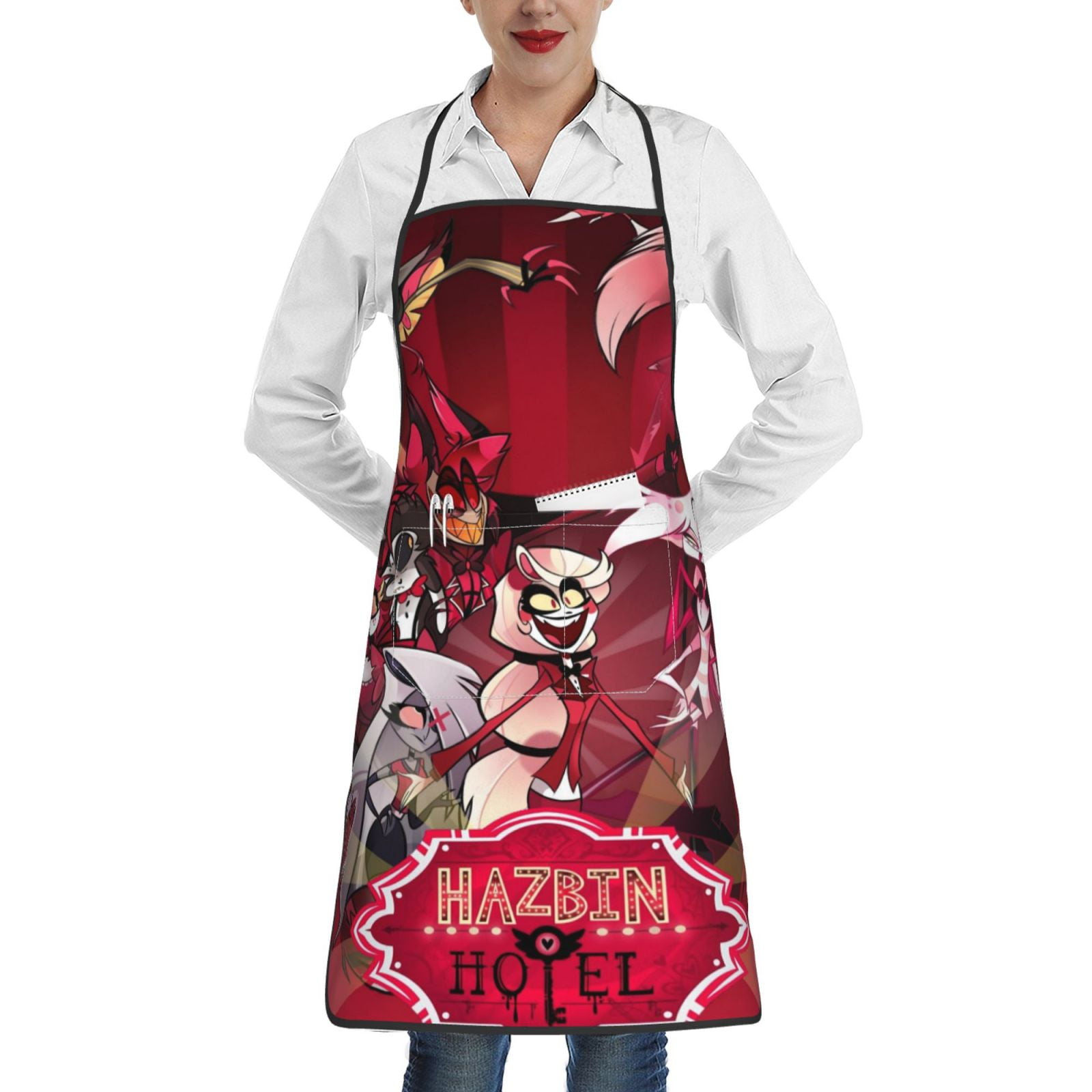 Women Hazbin Hotel Helluva Boss Apron Adults Kitchen Cooking Baking ...