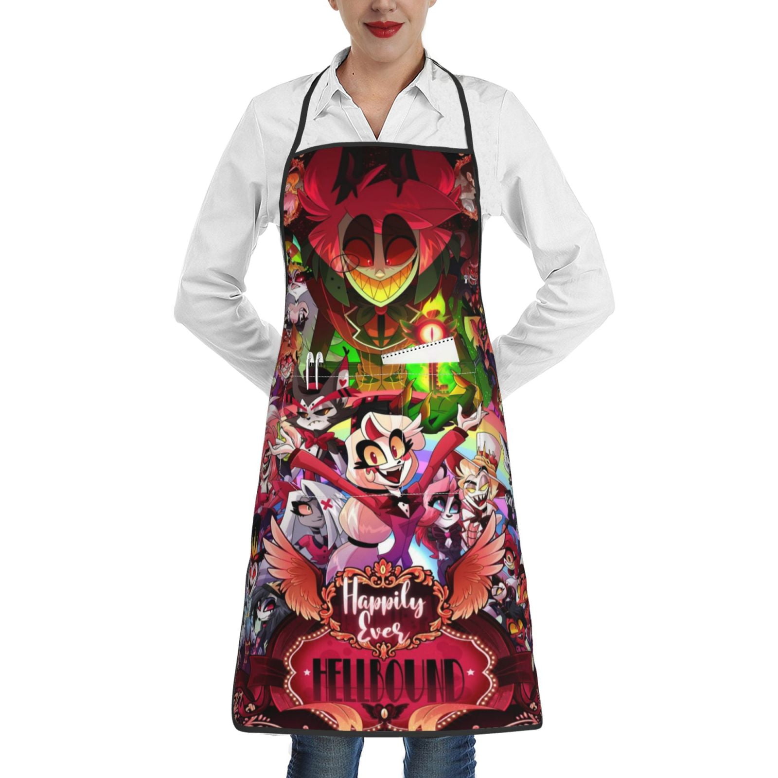 Women Hazbin Hotel Helluva Boss Apron Adults Kitchen Cooking Baking ...