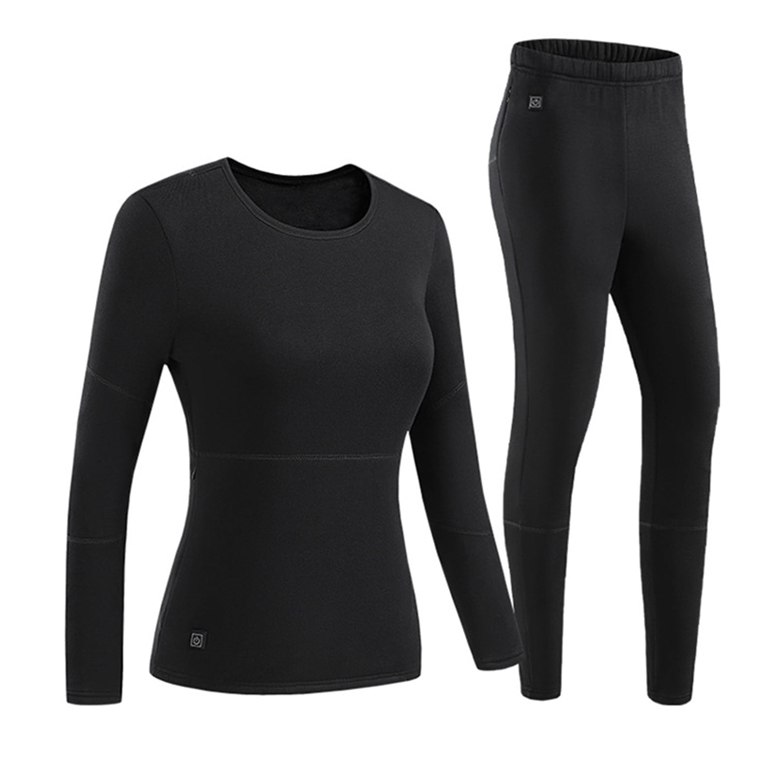 Women Heated Underwear Set Thermal Base Layer Heating Zones Fleece ...