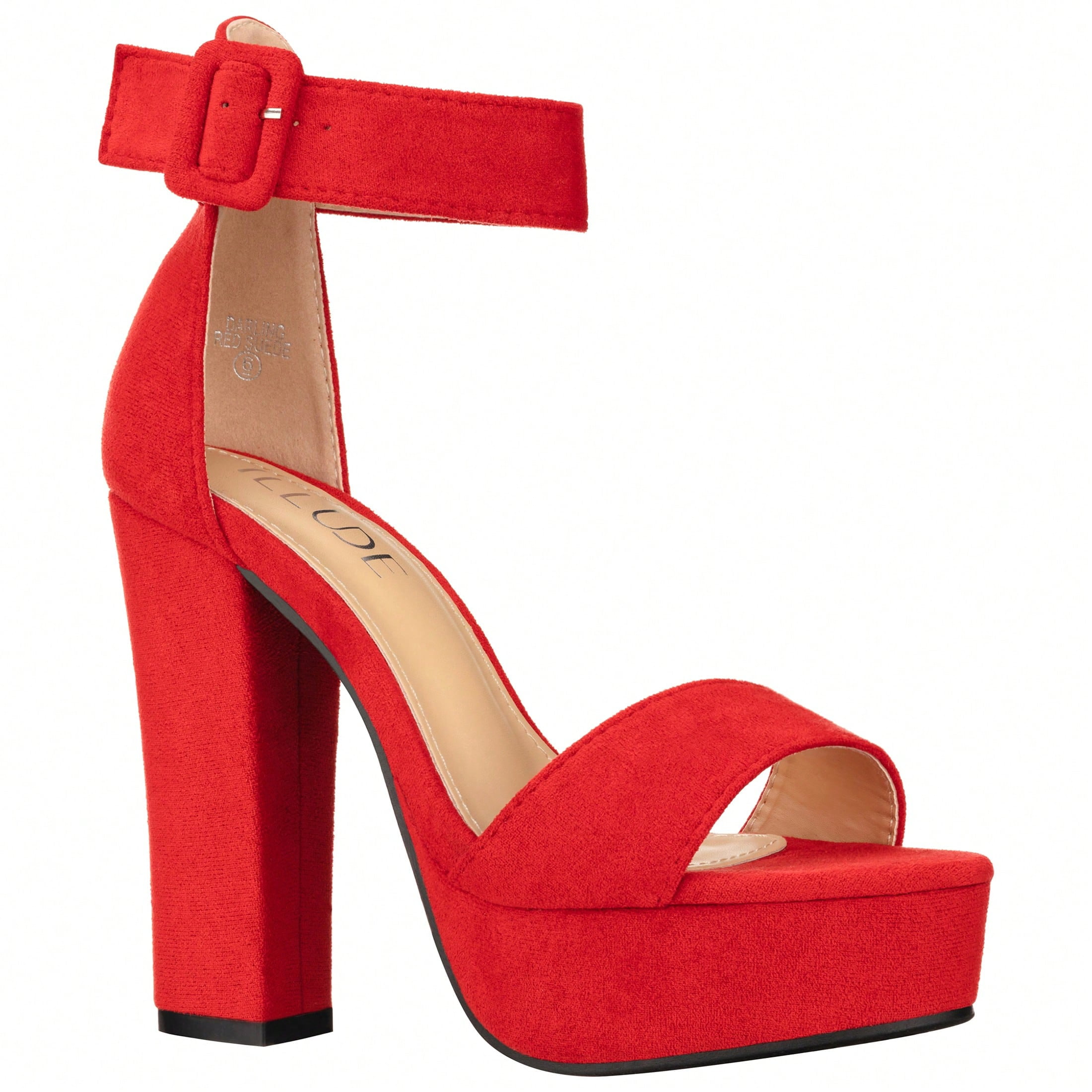 Women High Heel Chunky Heeled Sandals Platform Heels Ankle Strap ...