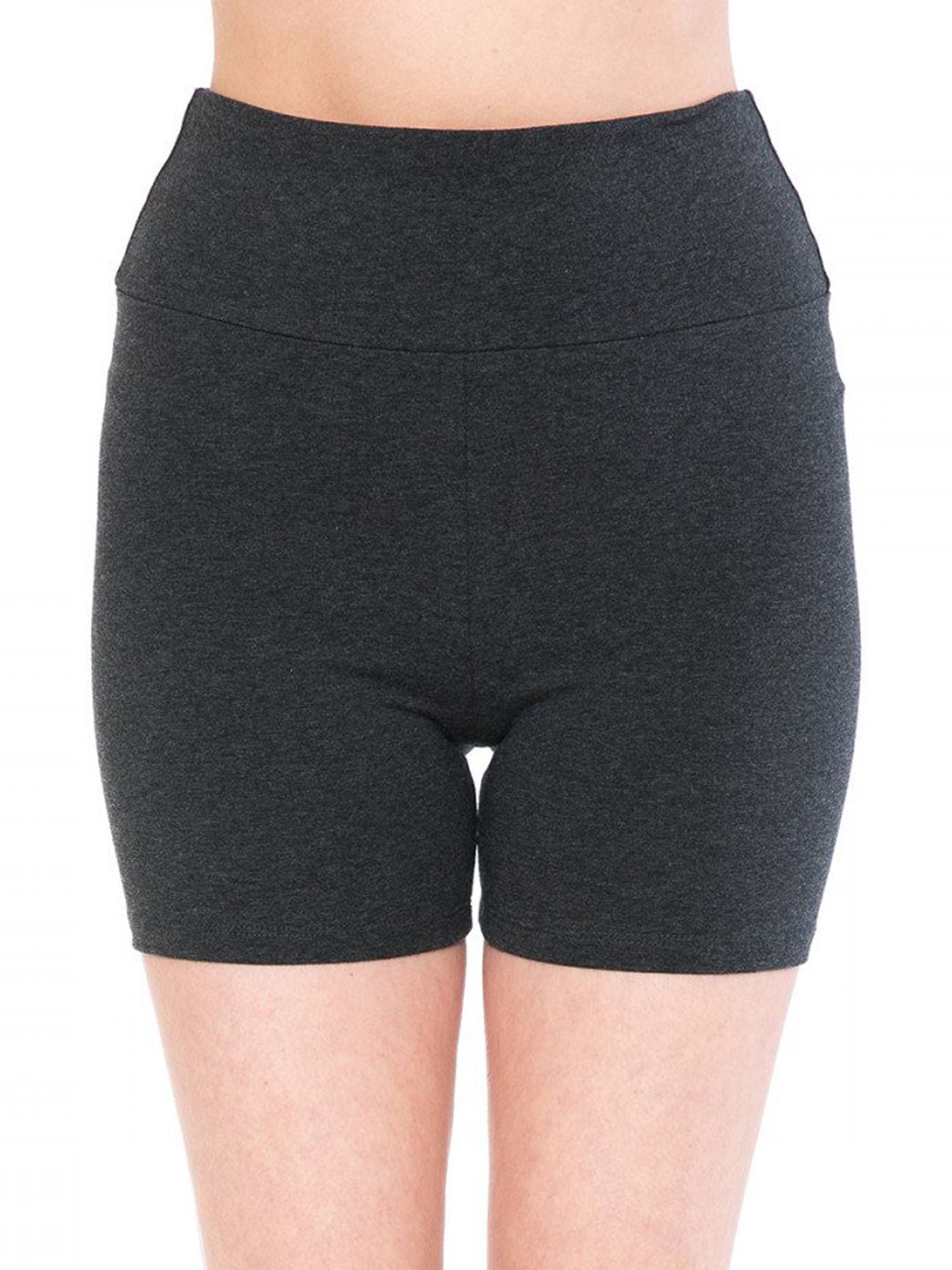 Women High Waist Workout Athletic Knit Yoga Bike Shorts Leggings ...