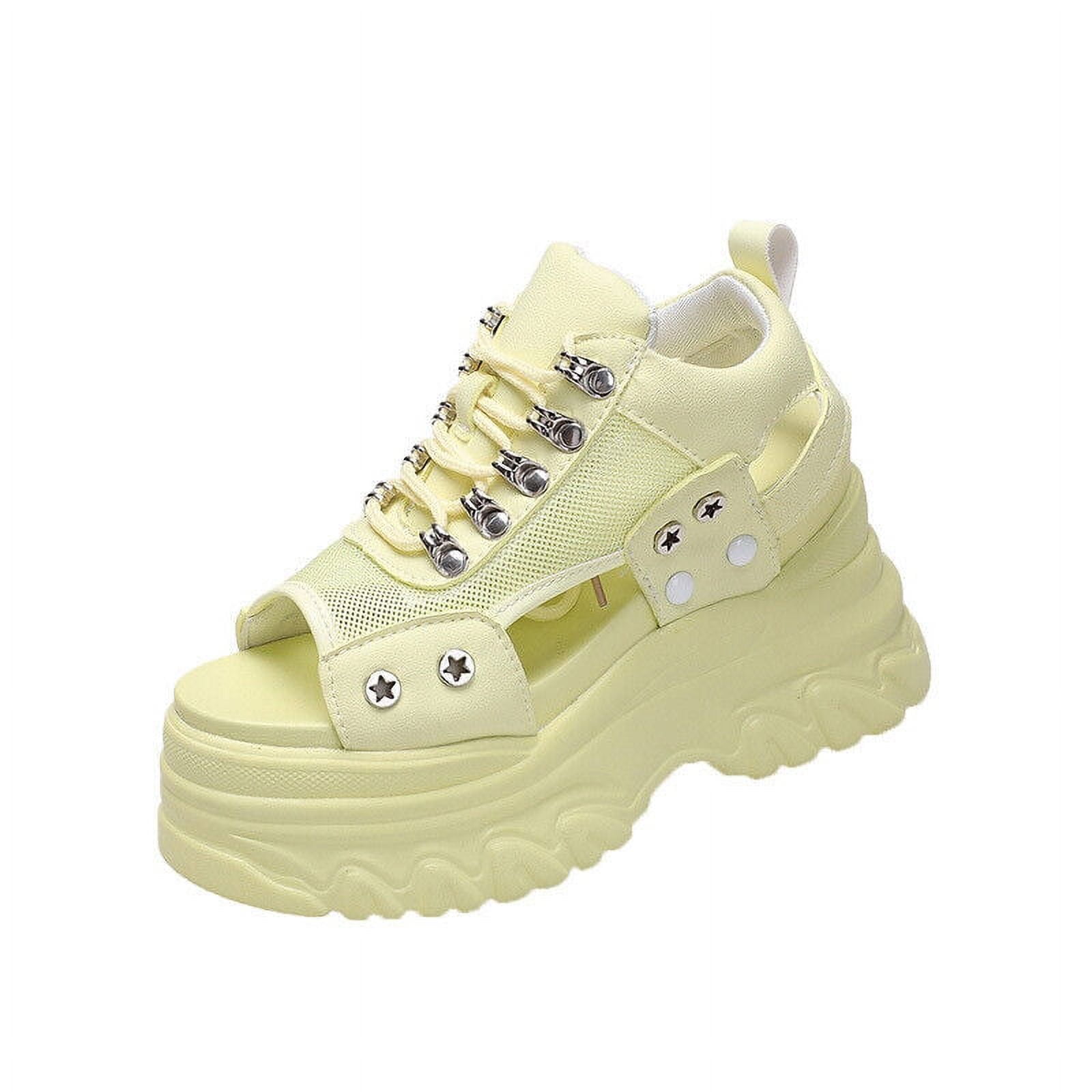 Women High Wedge Heels Summer sPORT Sandals Open Toe Sneakers Hollowed ...