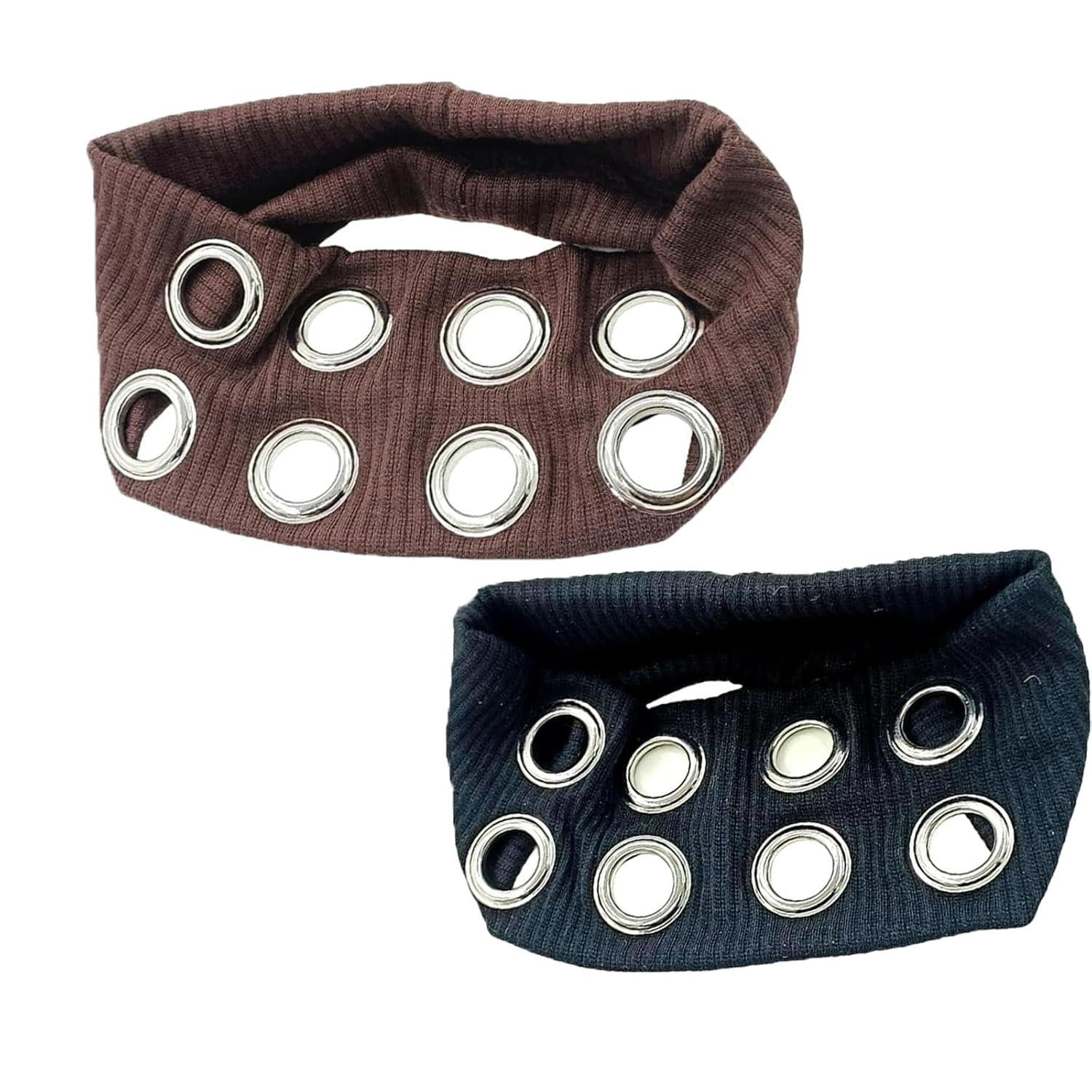 Women Hollow Out Eyelets Elastic Headband, Y2K Punk Grunge Wide ...