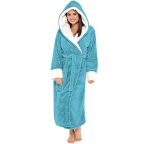 PAVILIA Light Blue Women Robe Fleece Plush Soft, Fluffy Fuzzy Cozy Warm ...