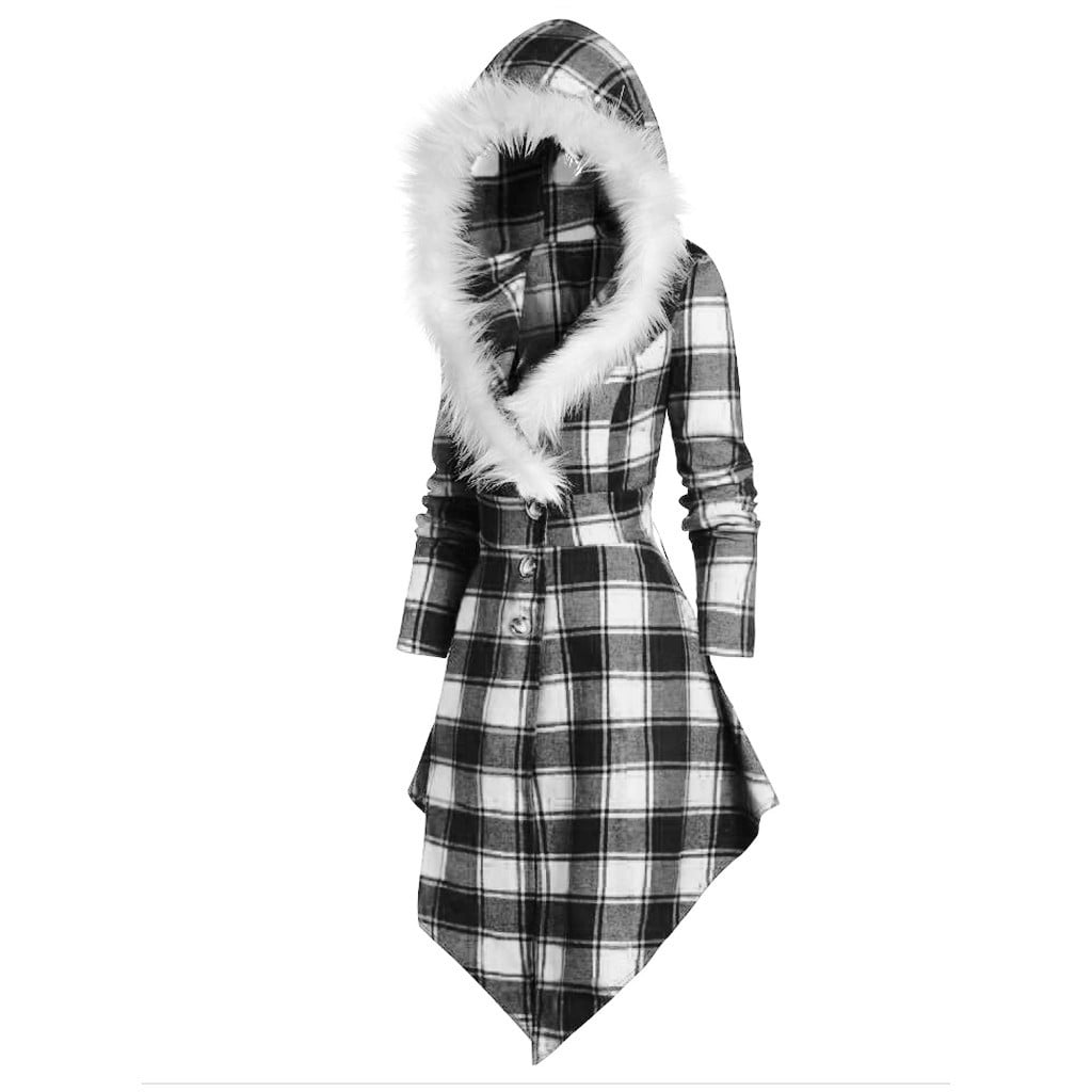 Women Hoodies Clearance Women Long Sleeve Plaid Printed Plush Hooded