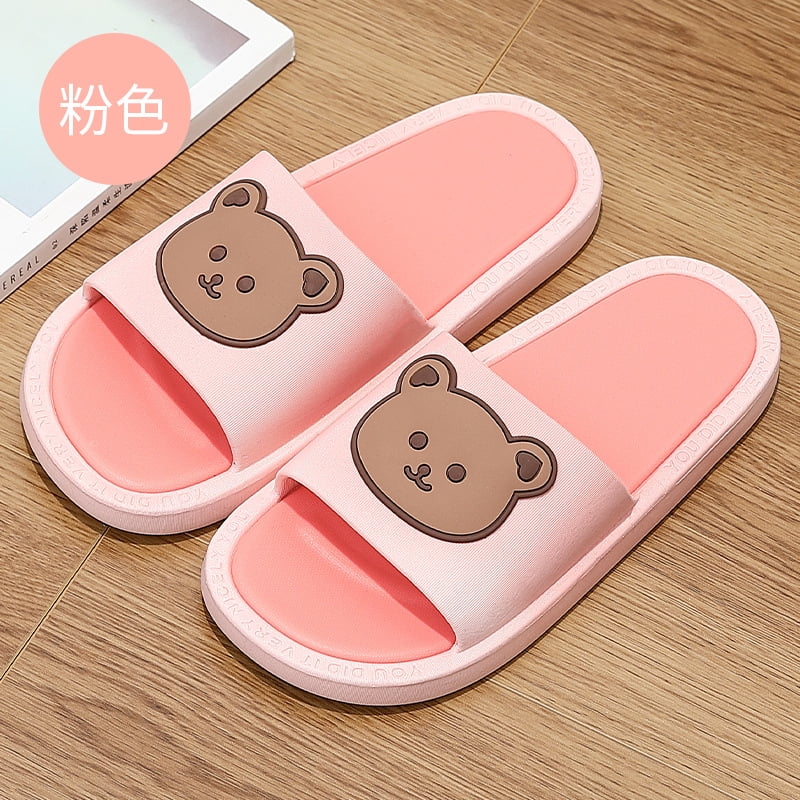 Women House Slippers Cloud Platform Teddy Bear Slides Sandals Soft Sole ...