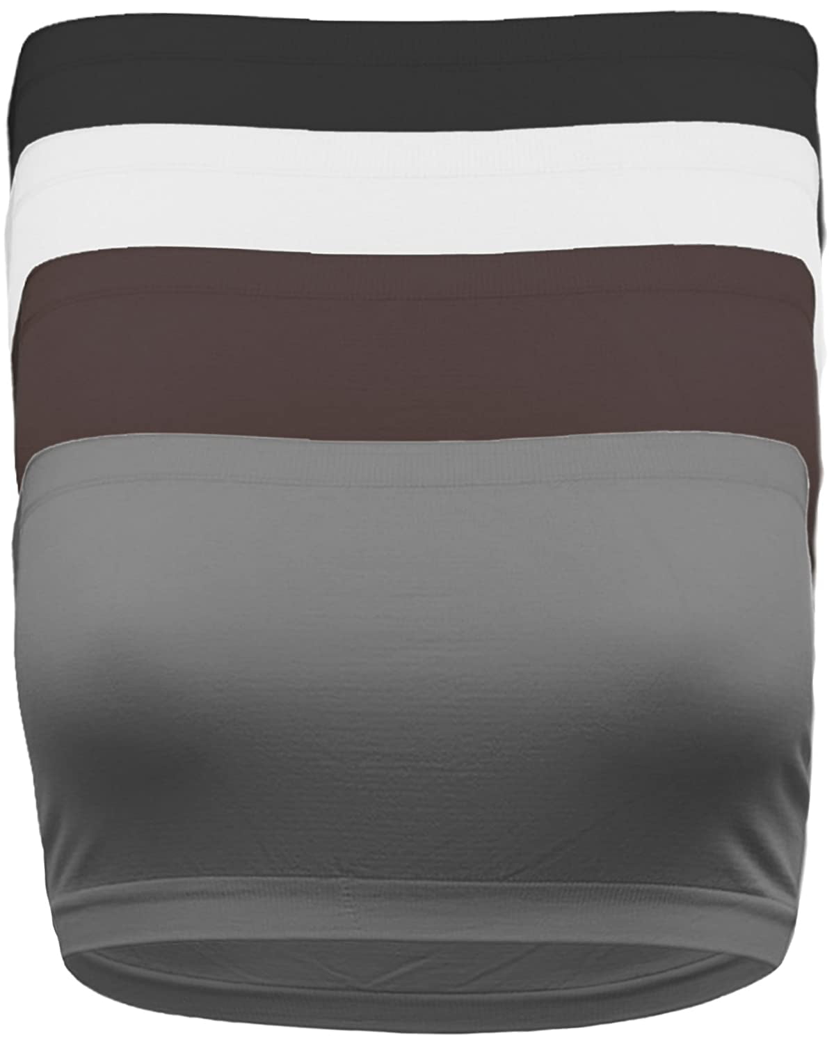 Women & Juniors Basic Layering Seamless Cropped Strapless Bandeau Tube ...