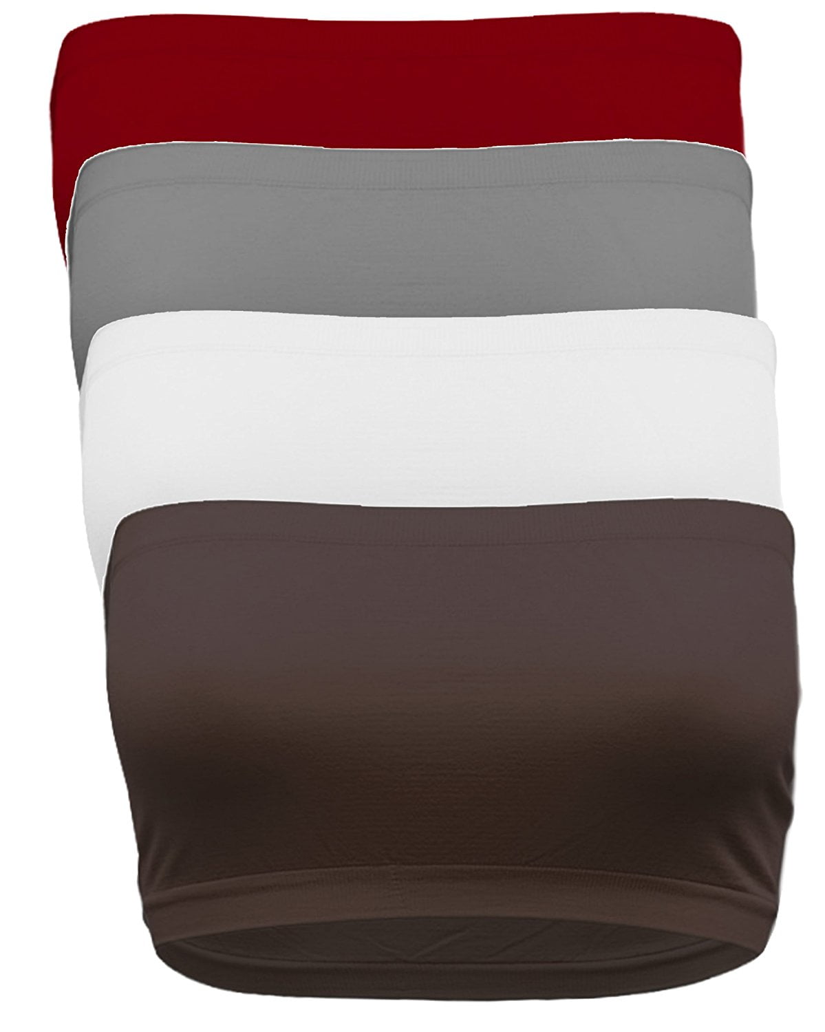 Women & Juniors Basic Layering Seamless Cropped Strapless Bandeau Tube ...