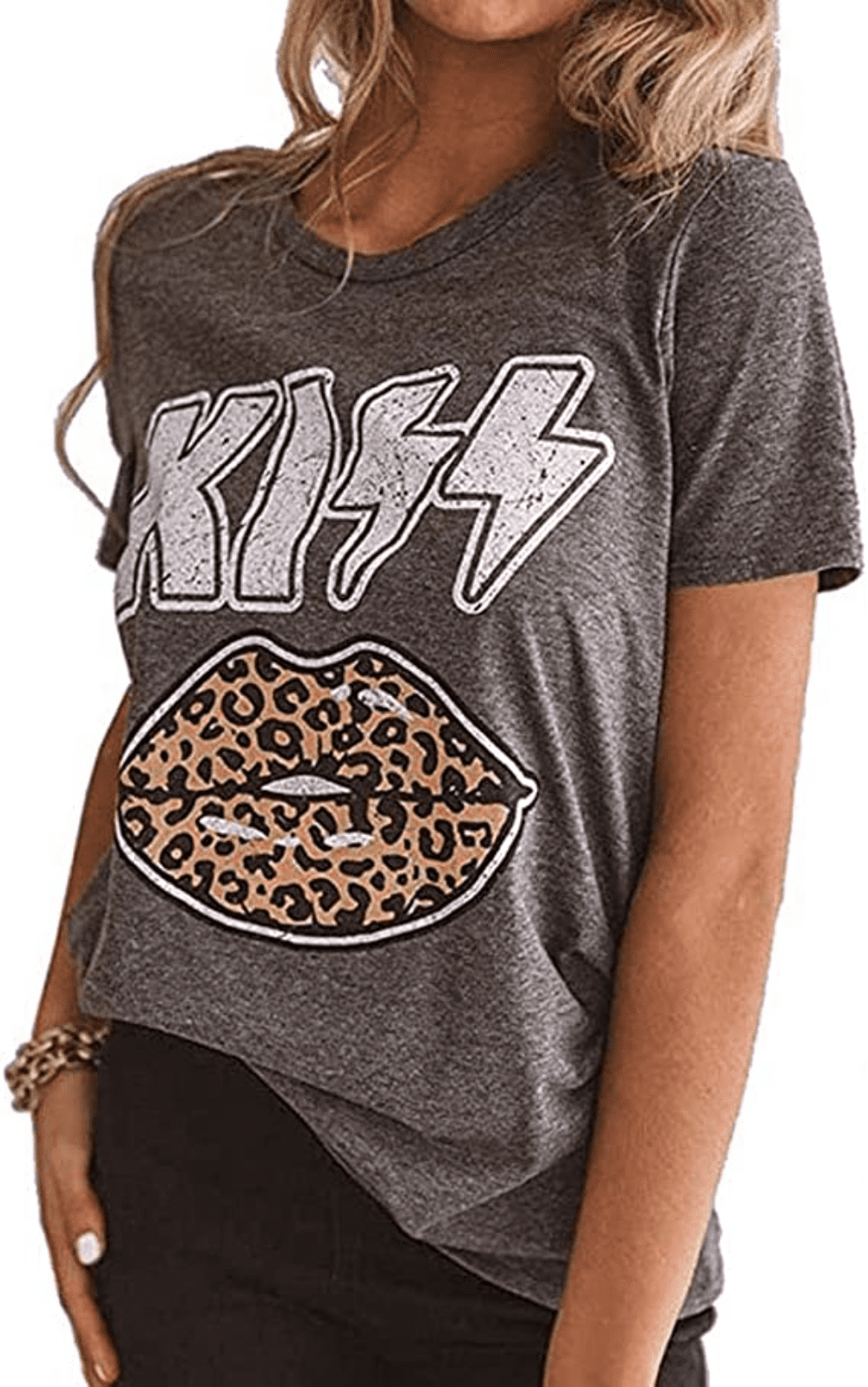 Women Kiss Leopard Lips T-Shirt Lipstick Shirt - Walmart.com