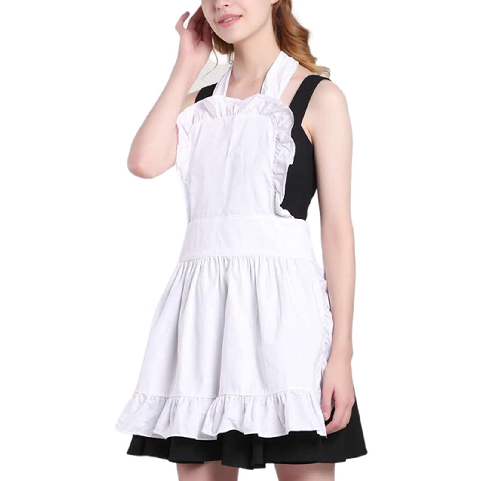 Women Kitchen Aprons Waitress Apron Retro Apron Cooking Aprons Ruffle ...