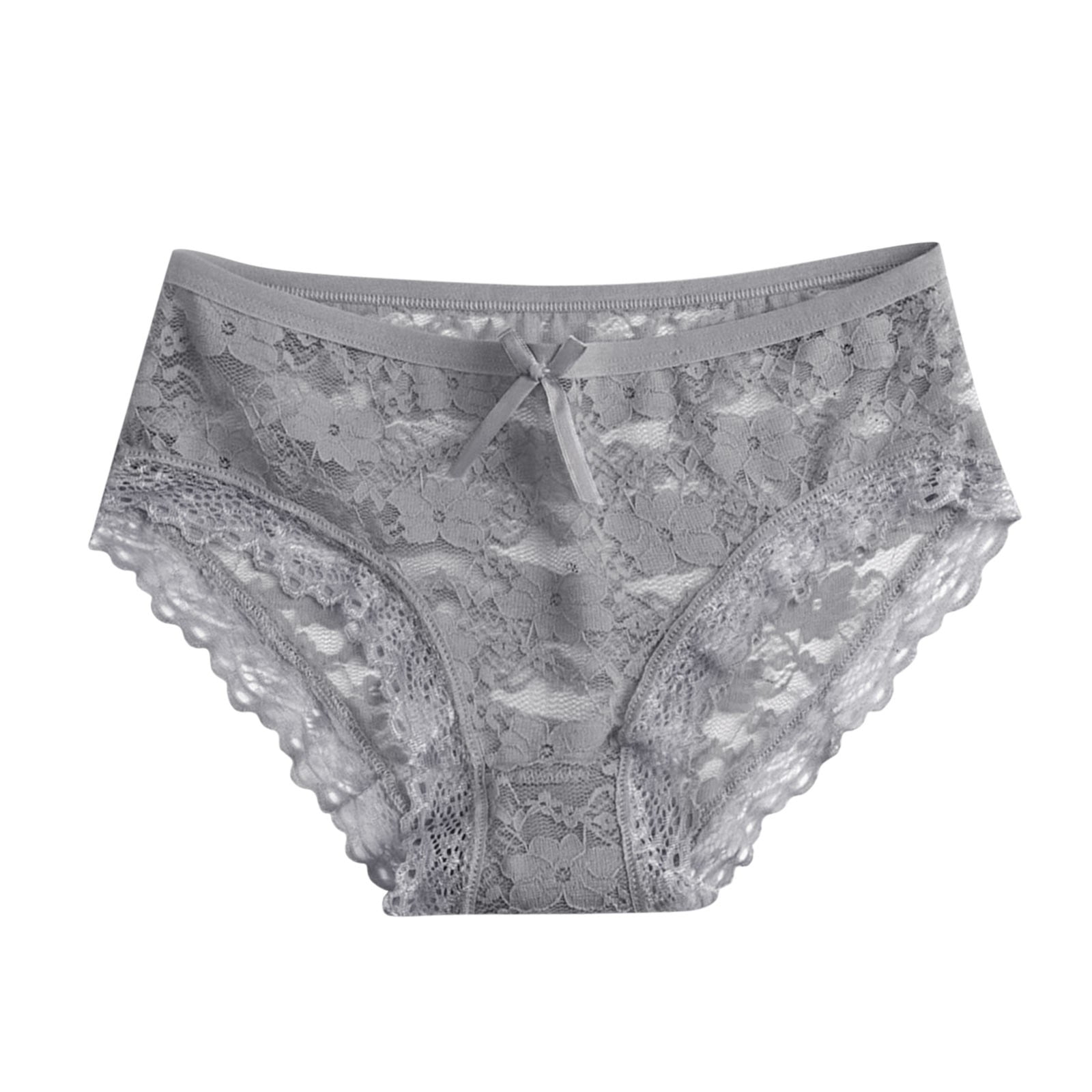 Women Lace Cute Panties Hollow Mesh Trousers Bow Low Waist Panties ...
