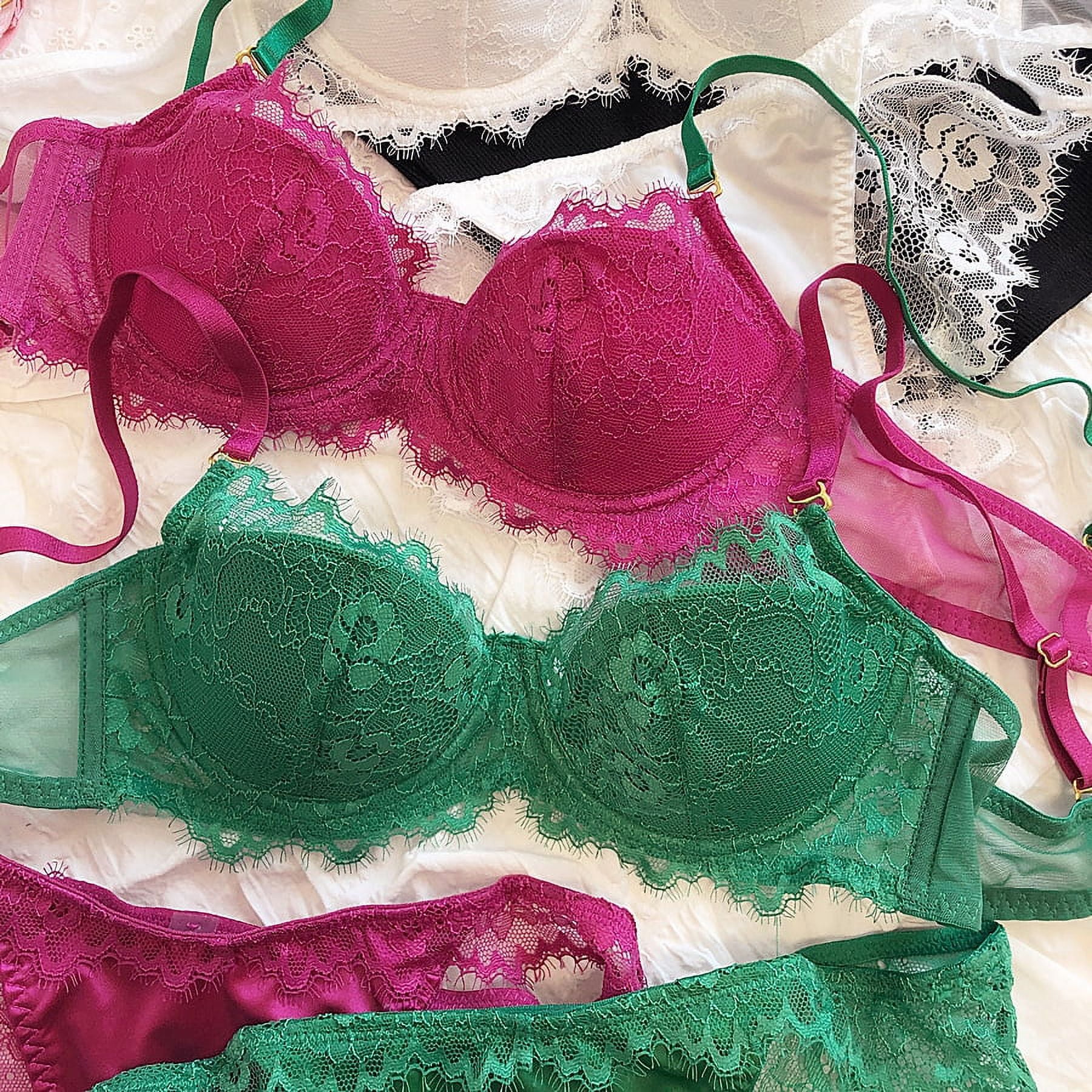 Women Lace Embroidery Underwear Set Sexy Push Up Bra Set French ...