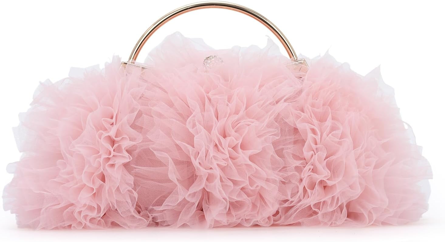 Women Lace Evening Handbag Floral Clutches Purse with Detachable Chain ...