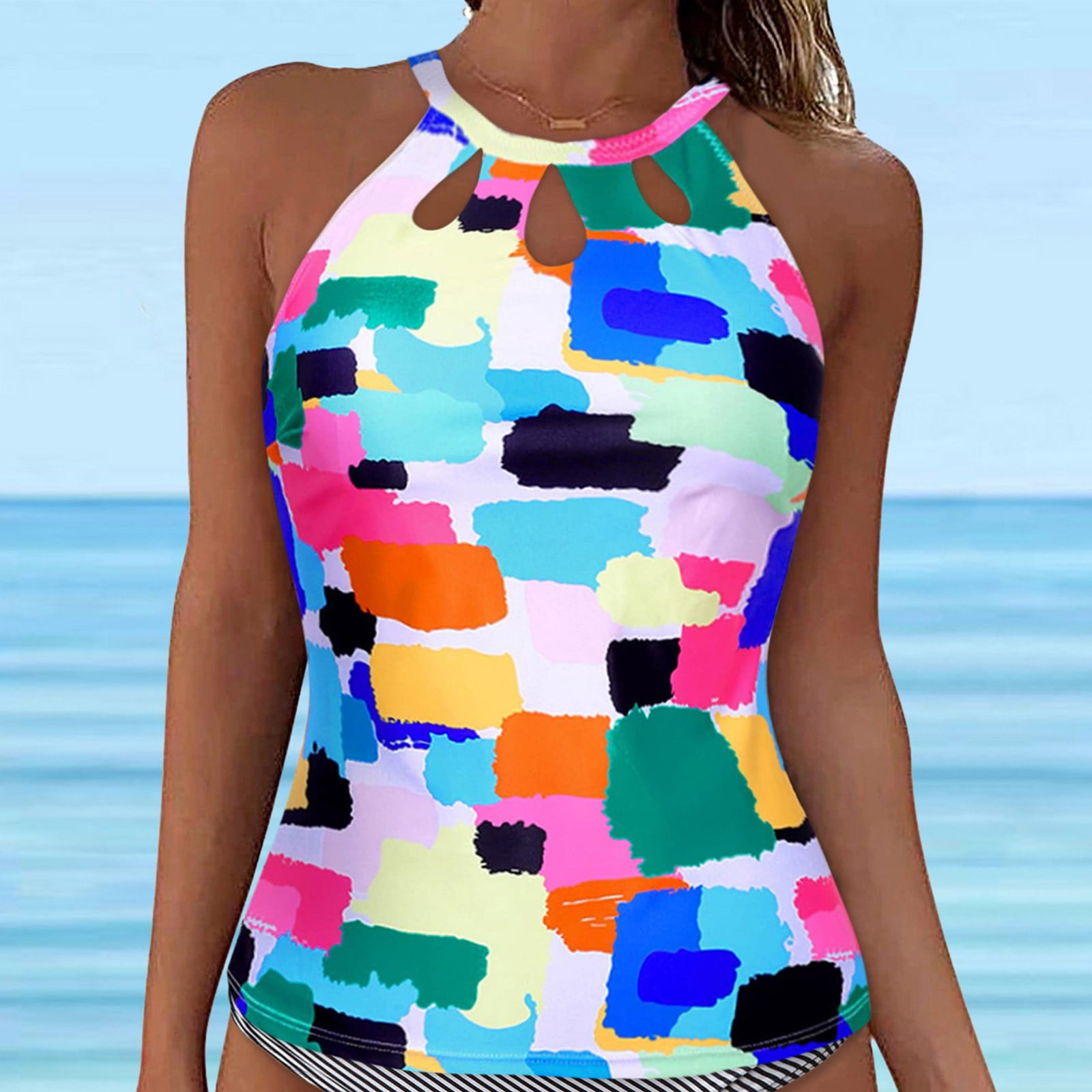 Women Lace Up Swimwear Tops Underwire Full Coverage Bikini Top Push Up ...