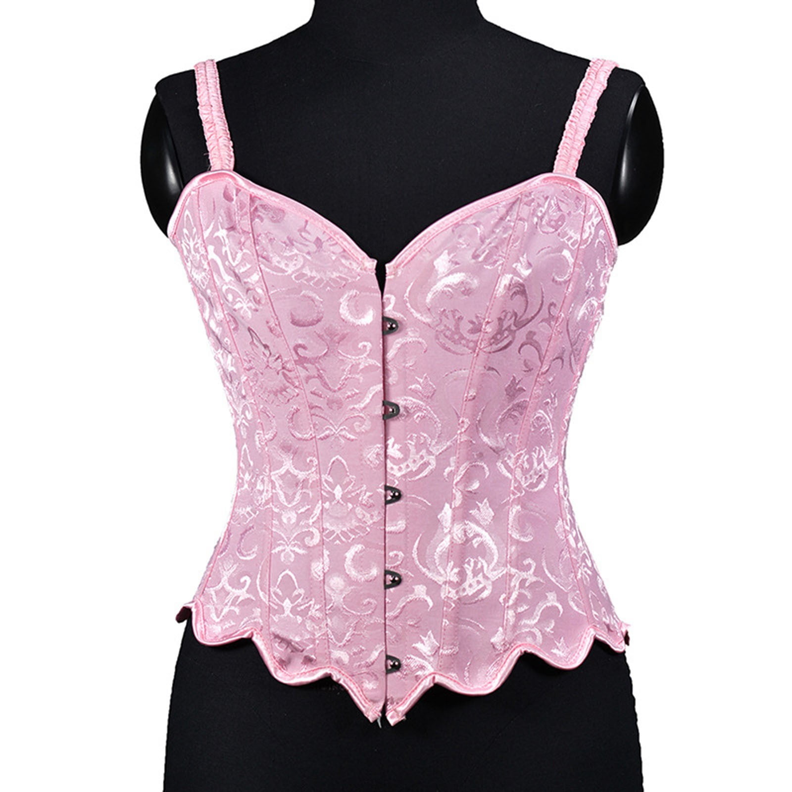 Women Lace Up Vintage Boned Bustier Corset with Garters Lace Up Boned ...