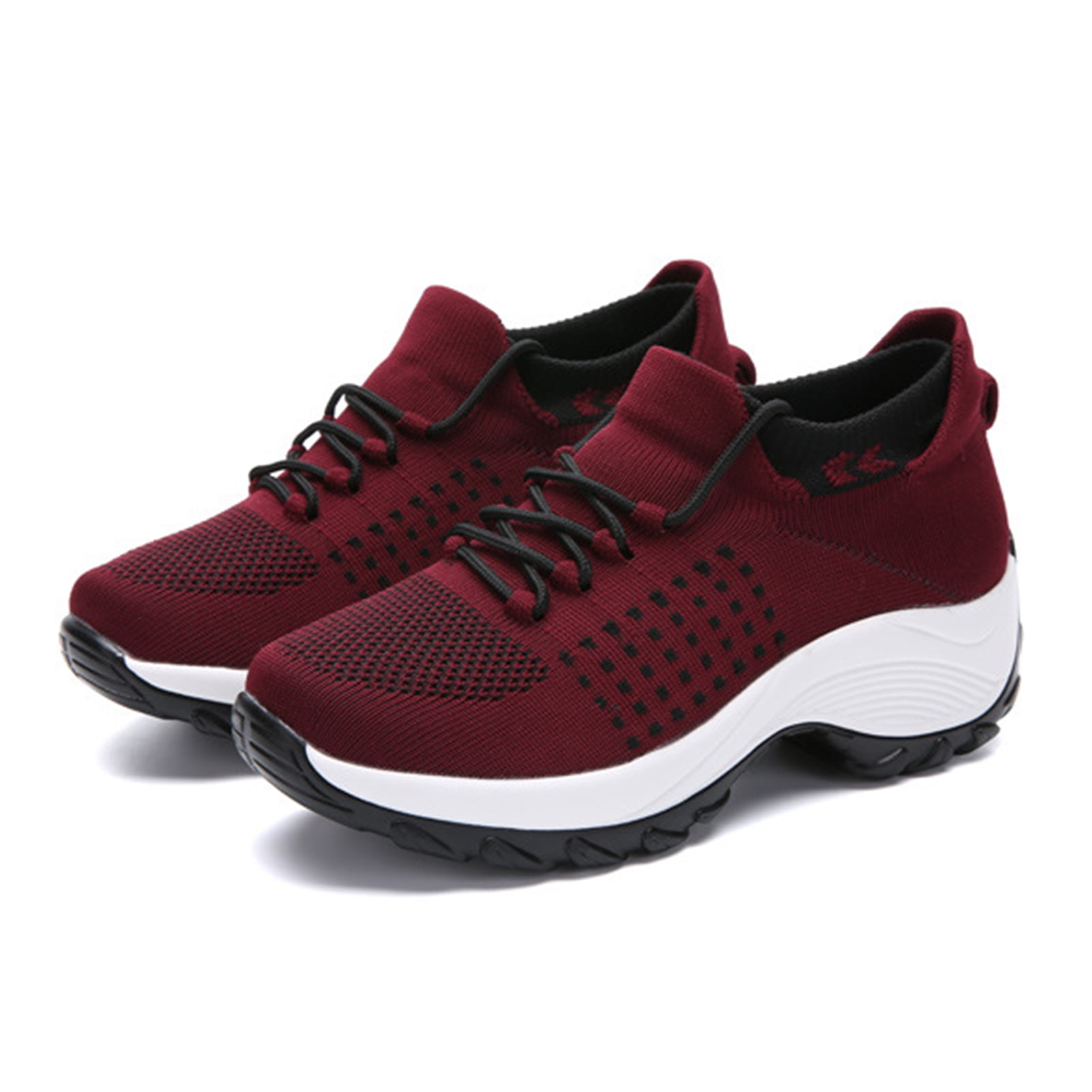 Women Lace-up Arch Support Breathable Sneakers Running Platform Tennis ...