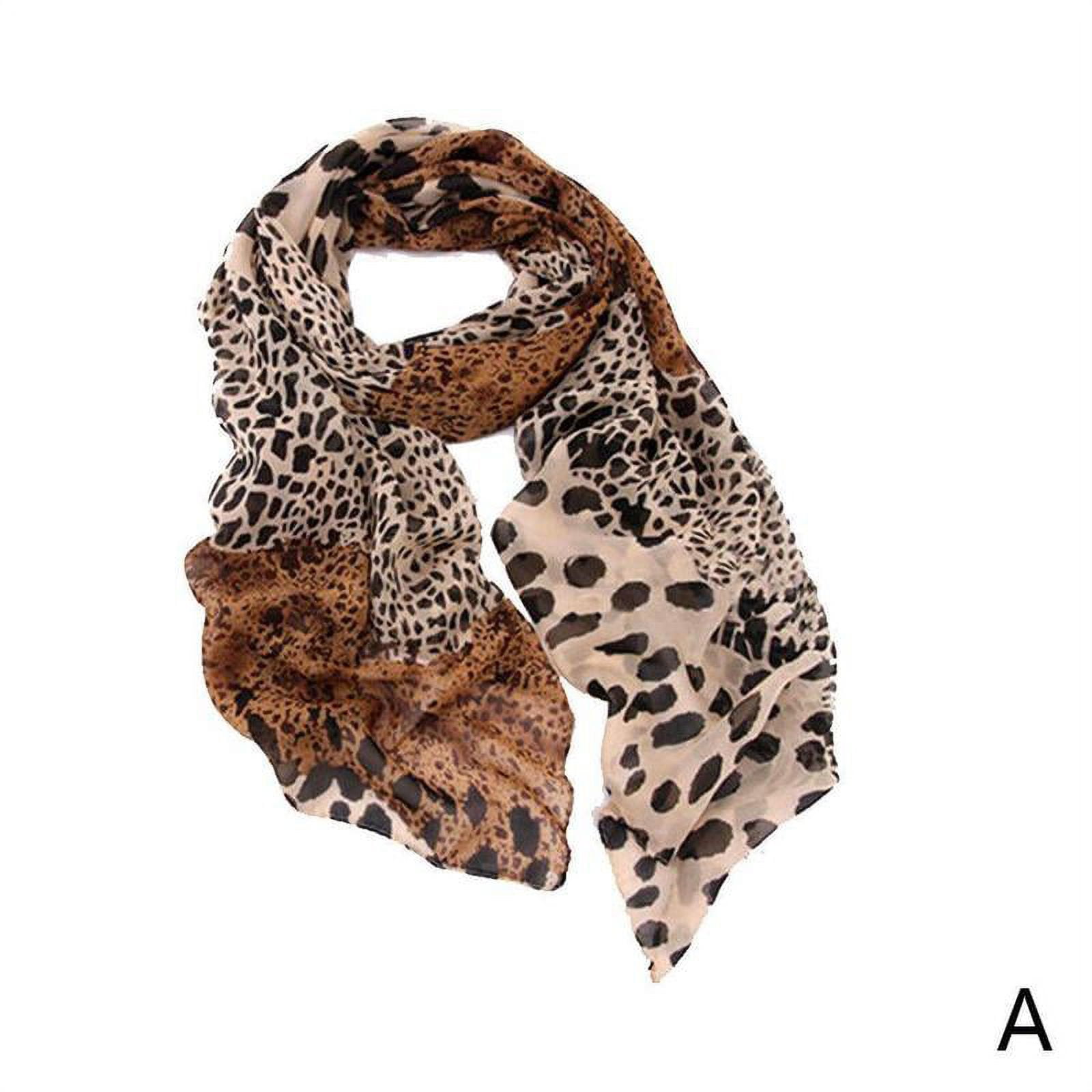 Women Ladies Leopard Print Soft Chiffon Shawl Neck Scarf Wrap Long BEST ...