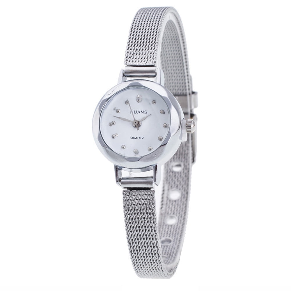 Women Ladies Stainless Steel Mesh Band Wrist Watch Expandable And for ...