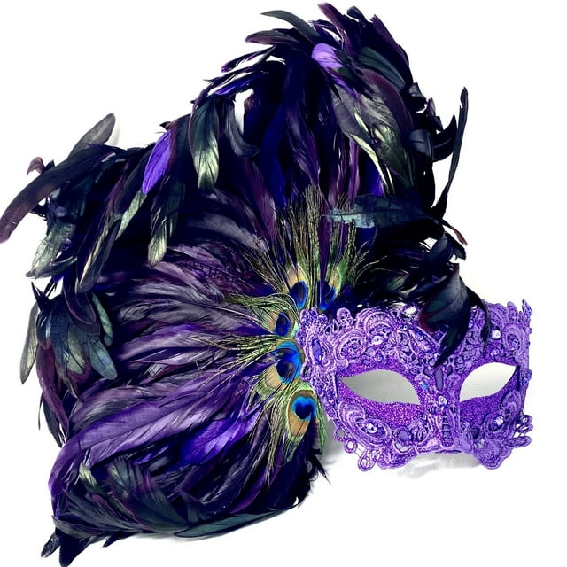 Women Lady Girls Costume Venetian Feather Mask Masquerade Mask ...