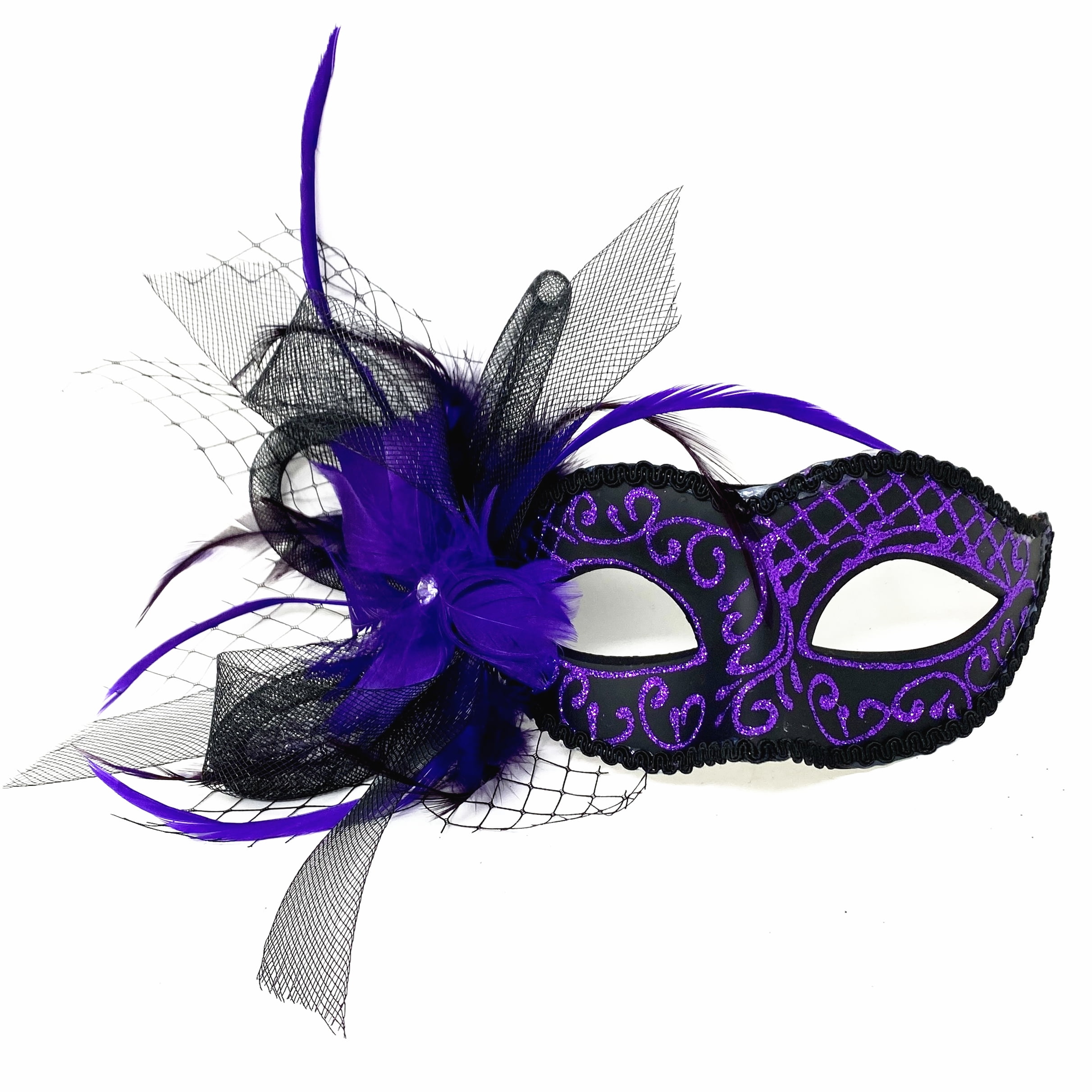Women Lady Girls Costume Venetian Feather mask Masquerade Mask ...