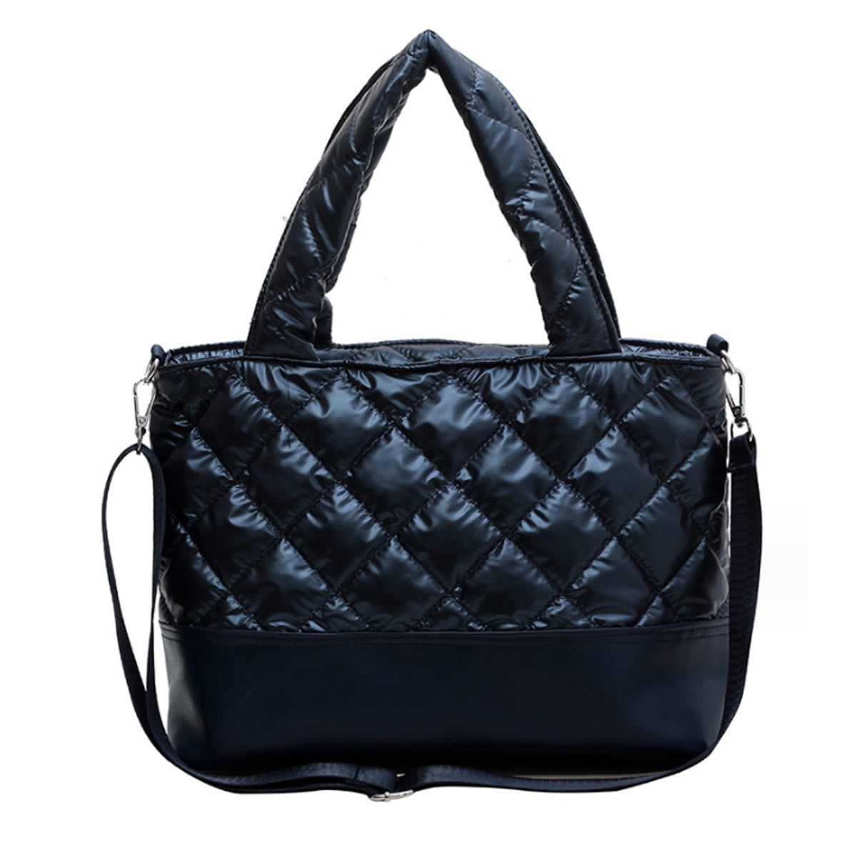 Women Large Quilted Puffer Tote Bag Soft Padded Down Winter Handbag ...