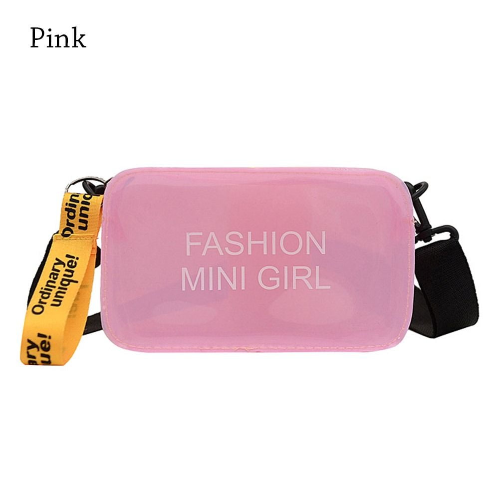 Women Laser Transparent Shoulder Messenger Bag Crossbody Bag PVC Jelly ...