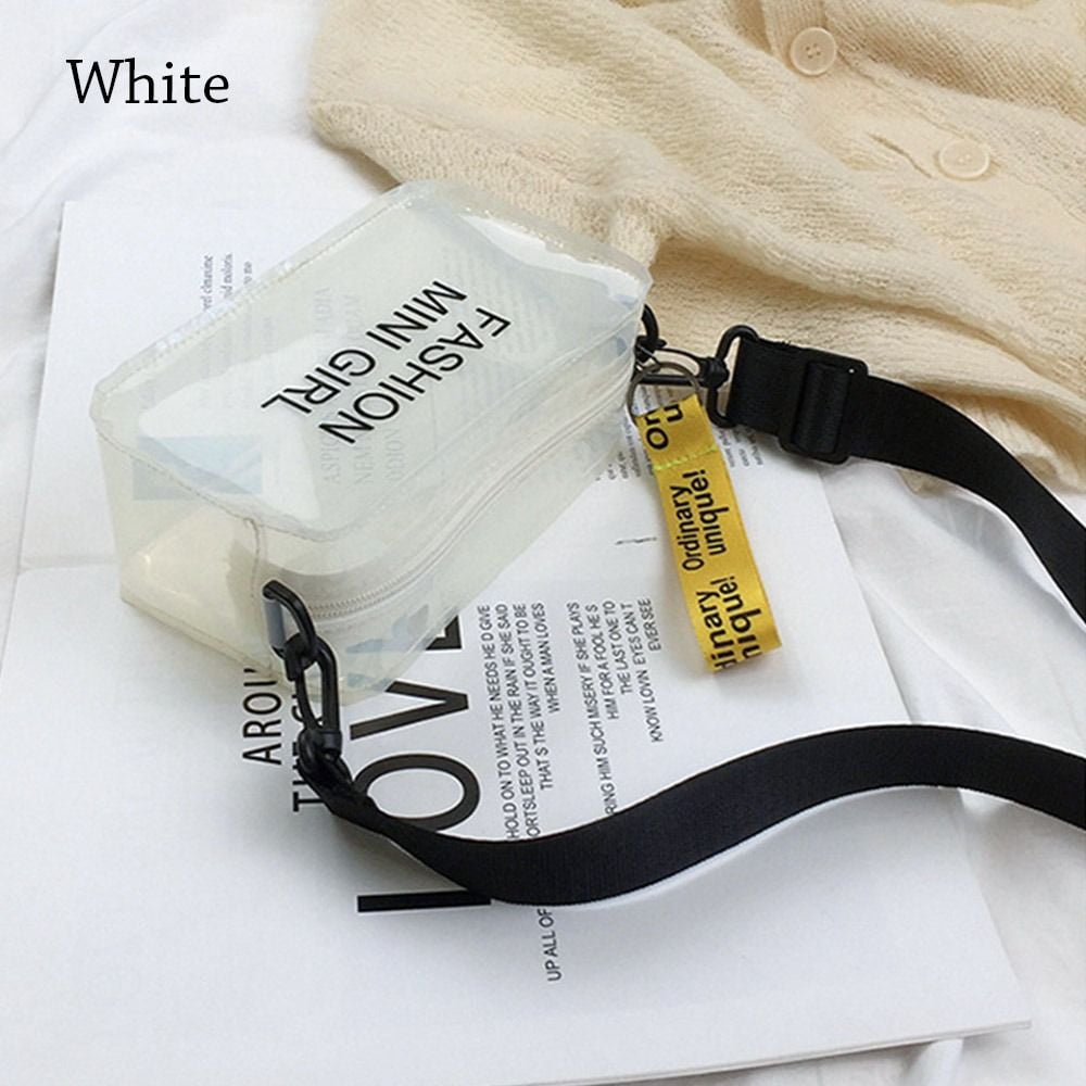 Women Laser Transparent Shoulder Messenger Bag Crossbody Bag PVC Jelly ...
